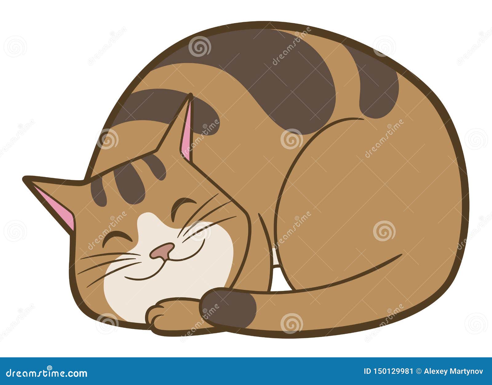 Cartoon Cat Is Sleeping Stock Vector Illustration Of Vector 150129981