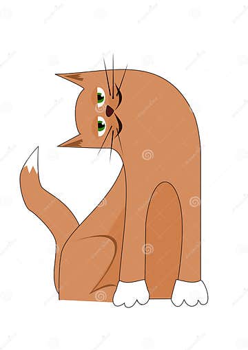 Cartoon Cat with Tilted Head Stock Vector - Illustration of white ...
