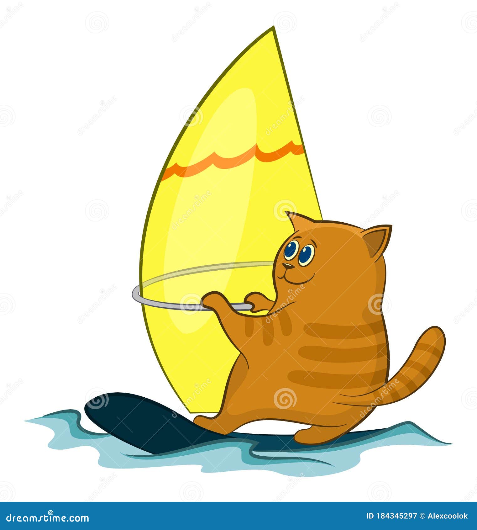 Windsurfer Cartoon Vector Illustration Isolated On White Background ...