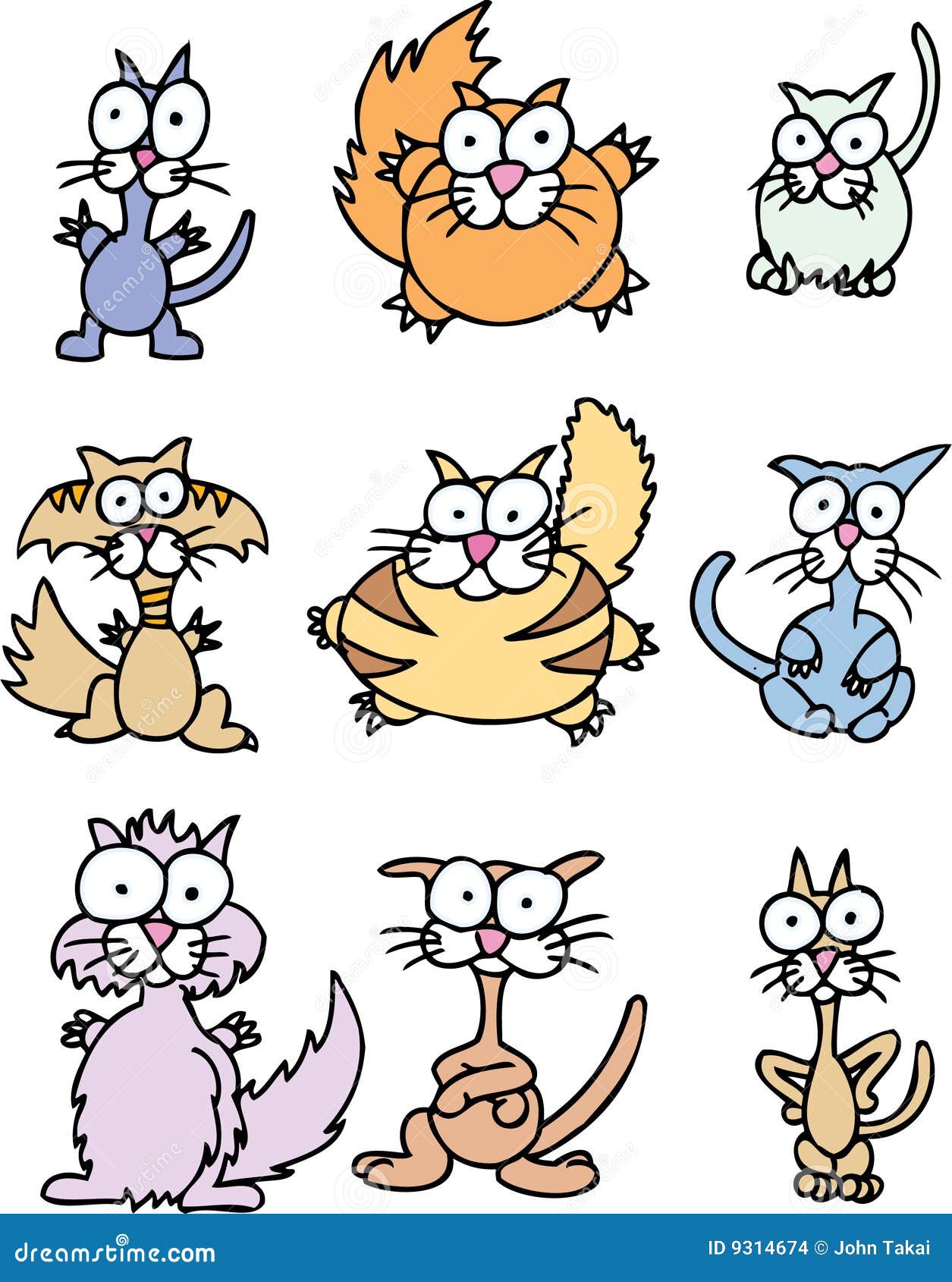 Cartoon Cats stock vector. Illustration of decoration - 9314674