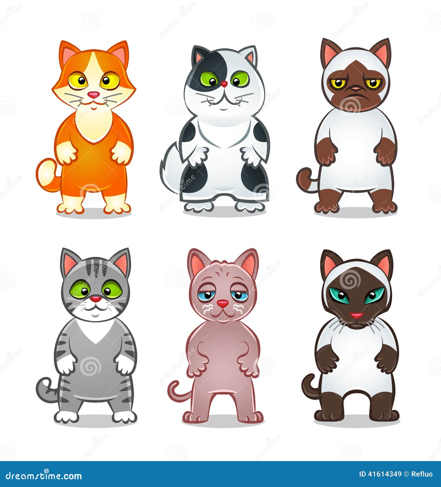 Cartoon cats stock vector. Illustration of kitten, kitty - 41614349