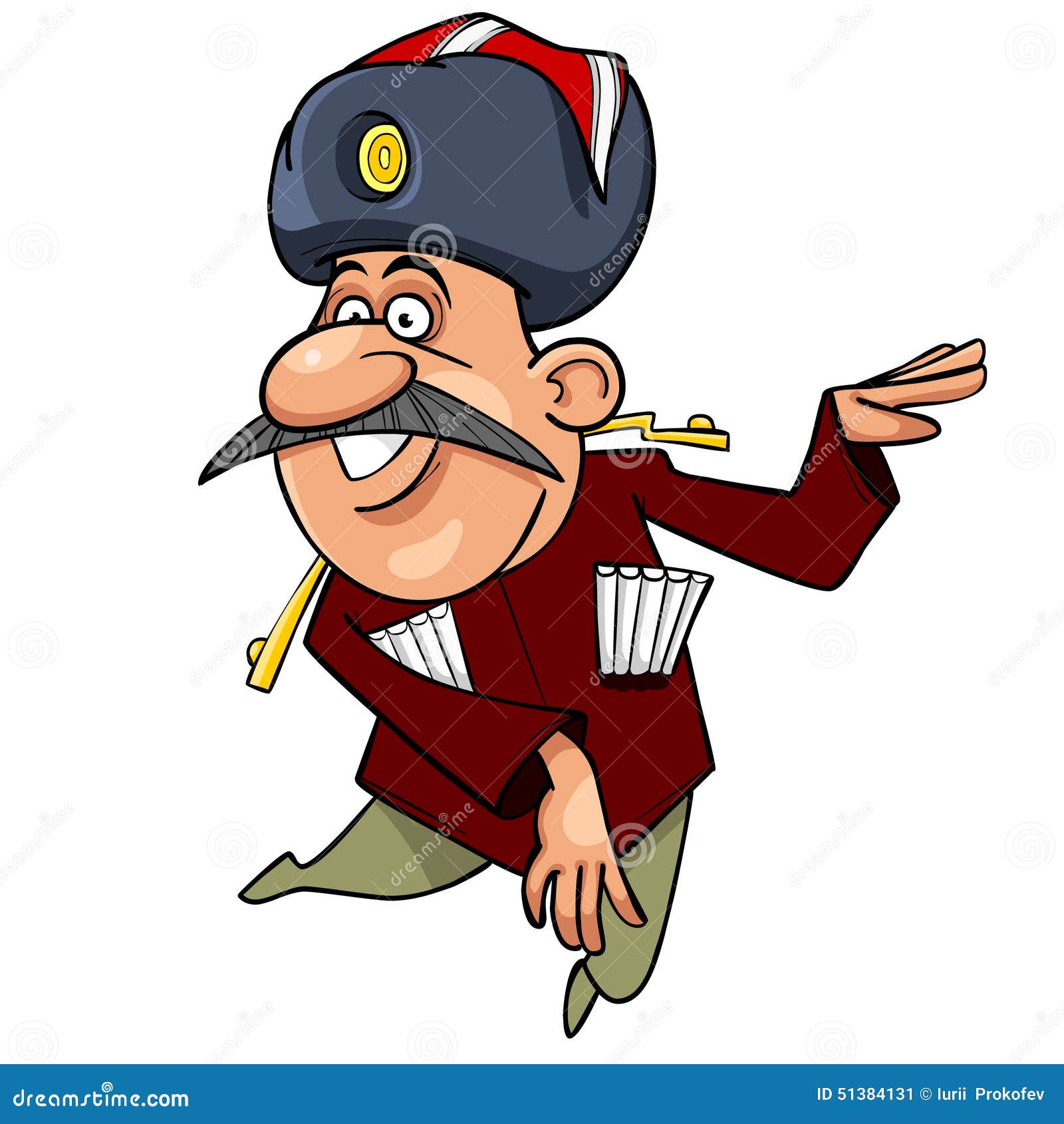 Cartoon Caucasian Man with a Mustache, Dancing Stock Vector ...