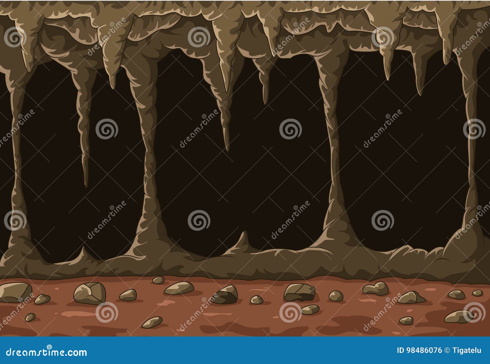 Cartoon the Cave with Stalactites Stock Vector - Illustration of cave ...