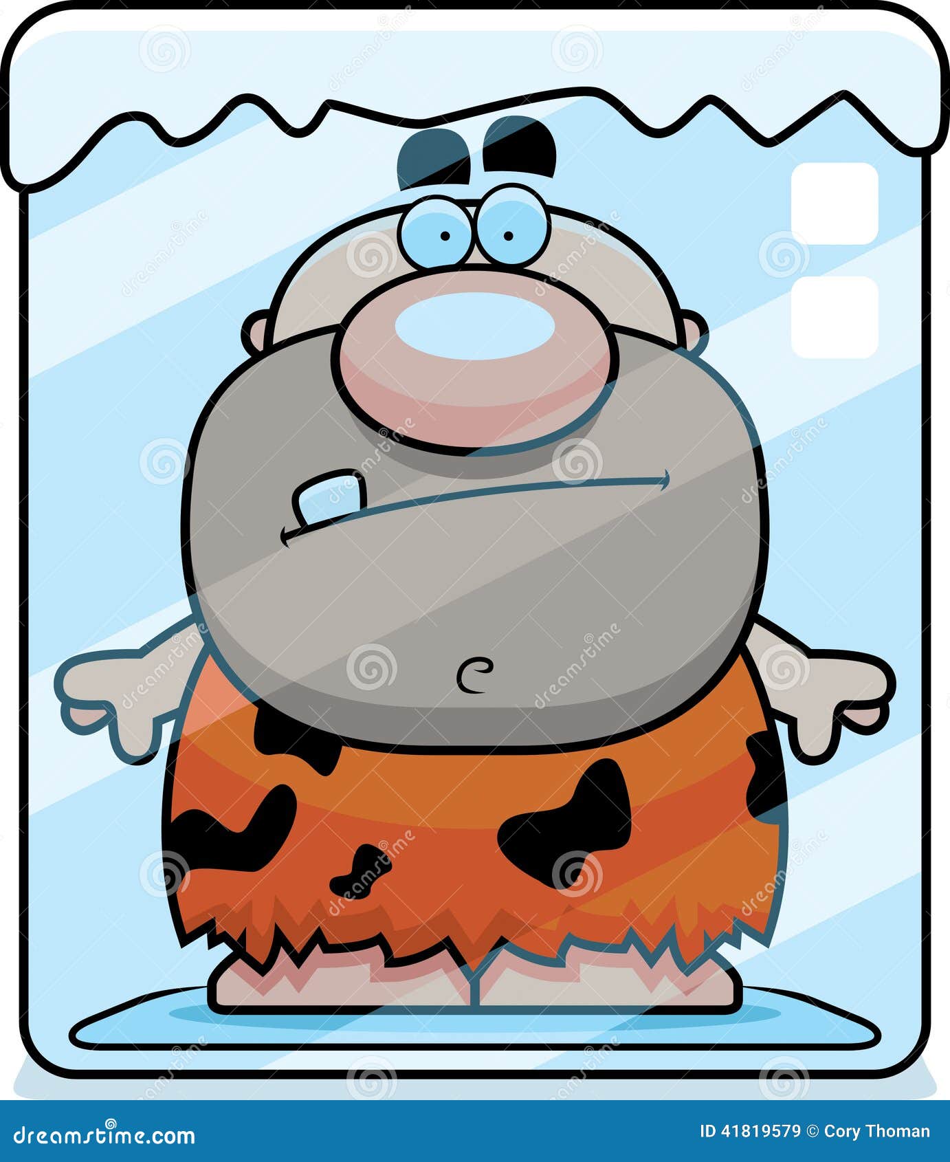 Cartoon Caveman Frozen stock vector. Illustration of frozen - 41819579