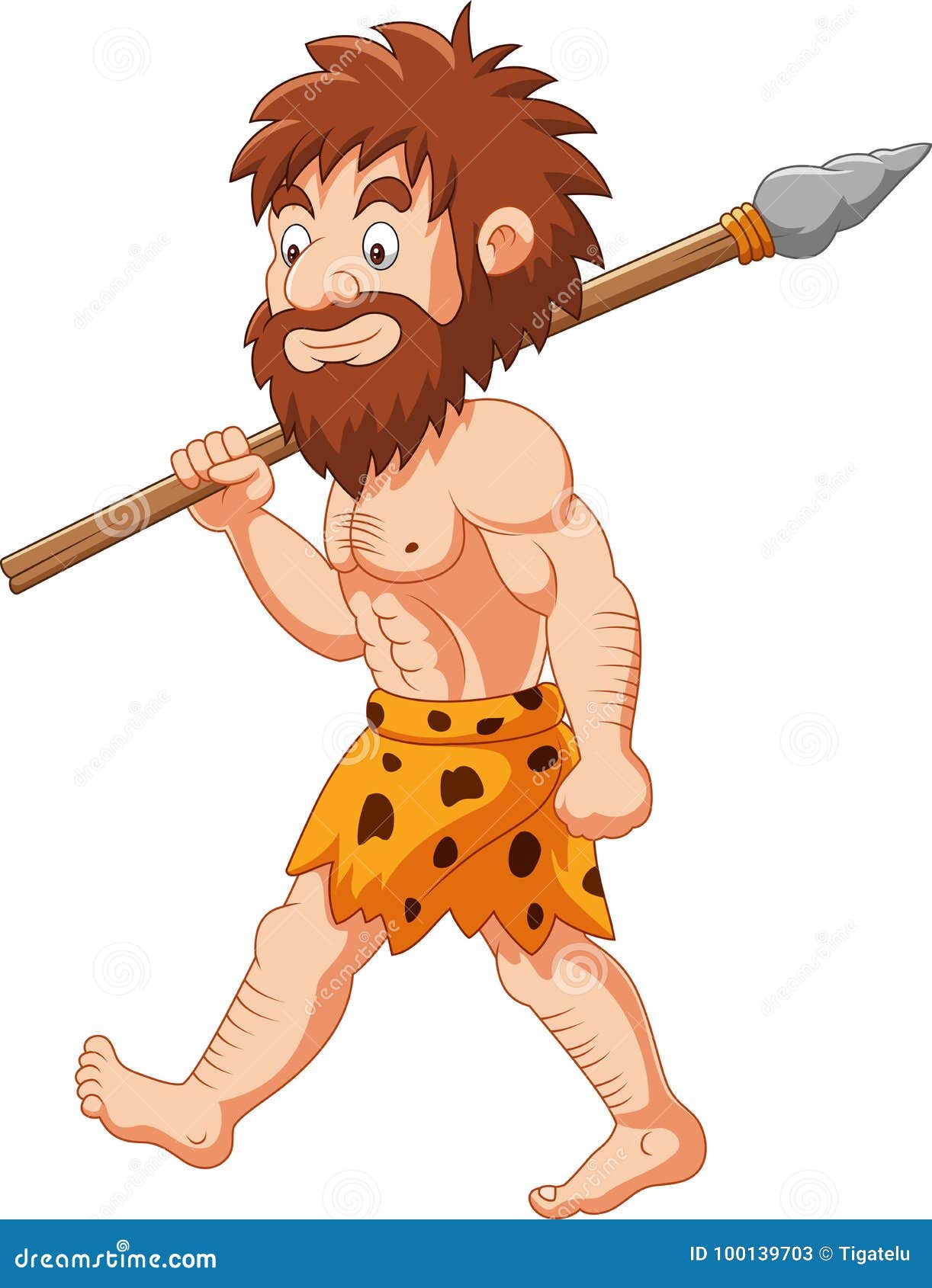Running Cavemen Cartoon Vector | CartoonDealer.com #84803113