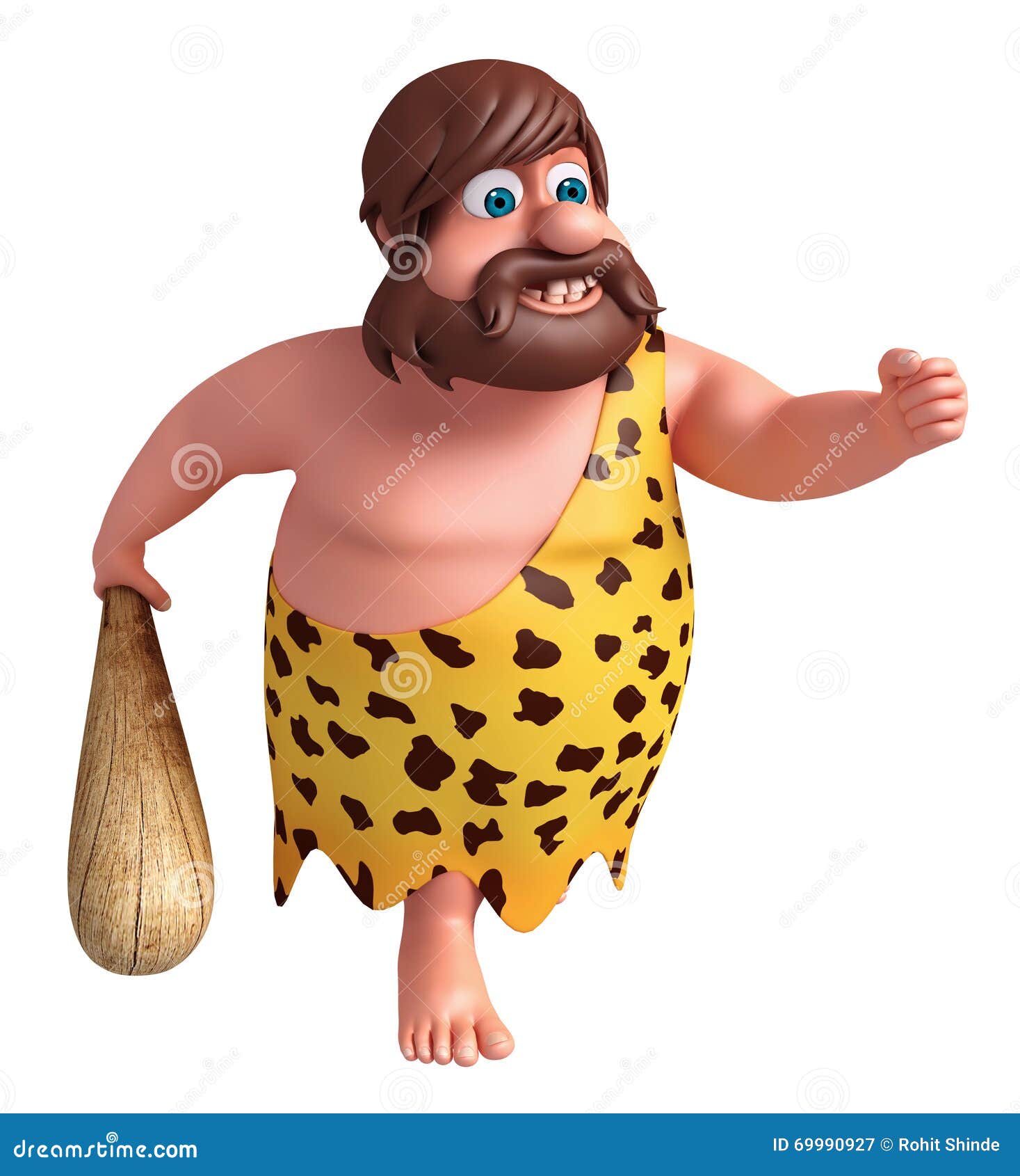 Cartoon Caveman With Running Pose Royalty-Free Illustration ...