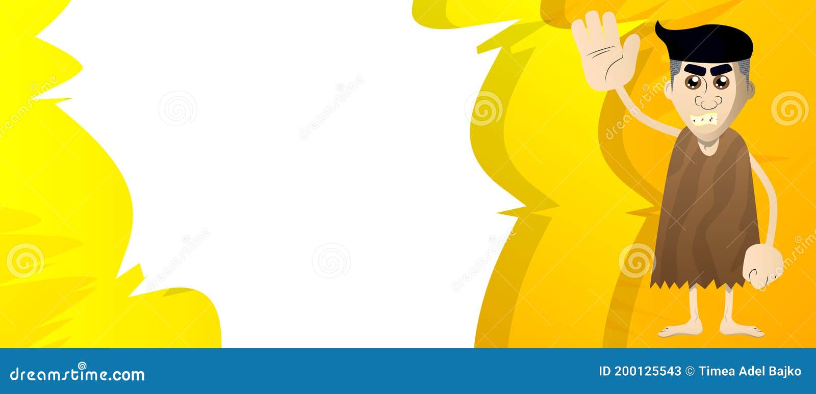 Caveman with Waving Hand. Man from the Stone Age Stock Vector ...