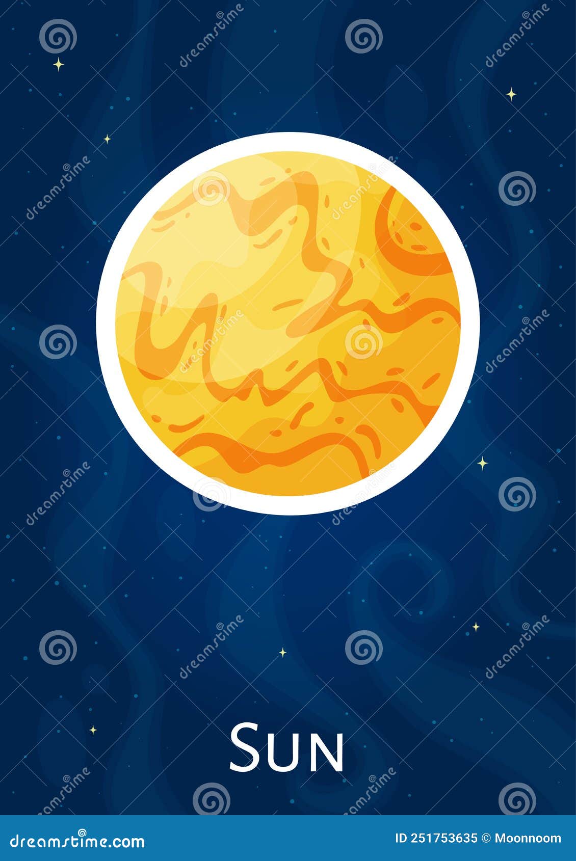 Cartoon Celestial Object Sun Vector Sticker. | CartoonDealer.com #251753635