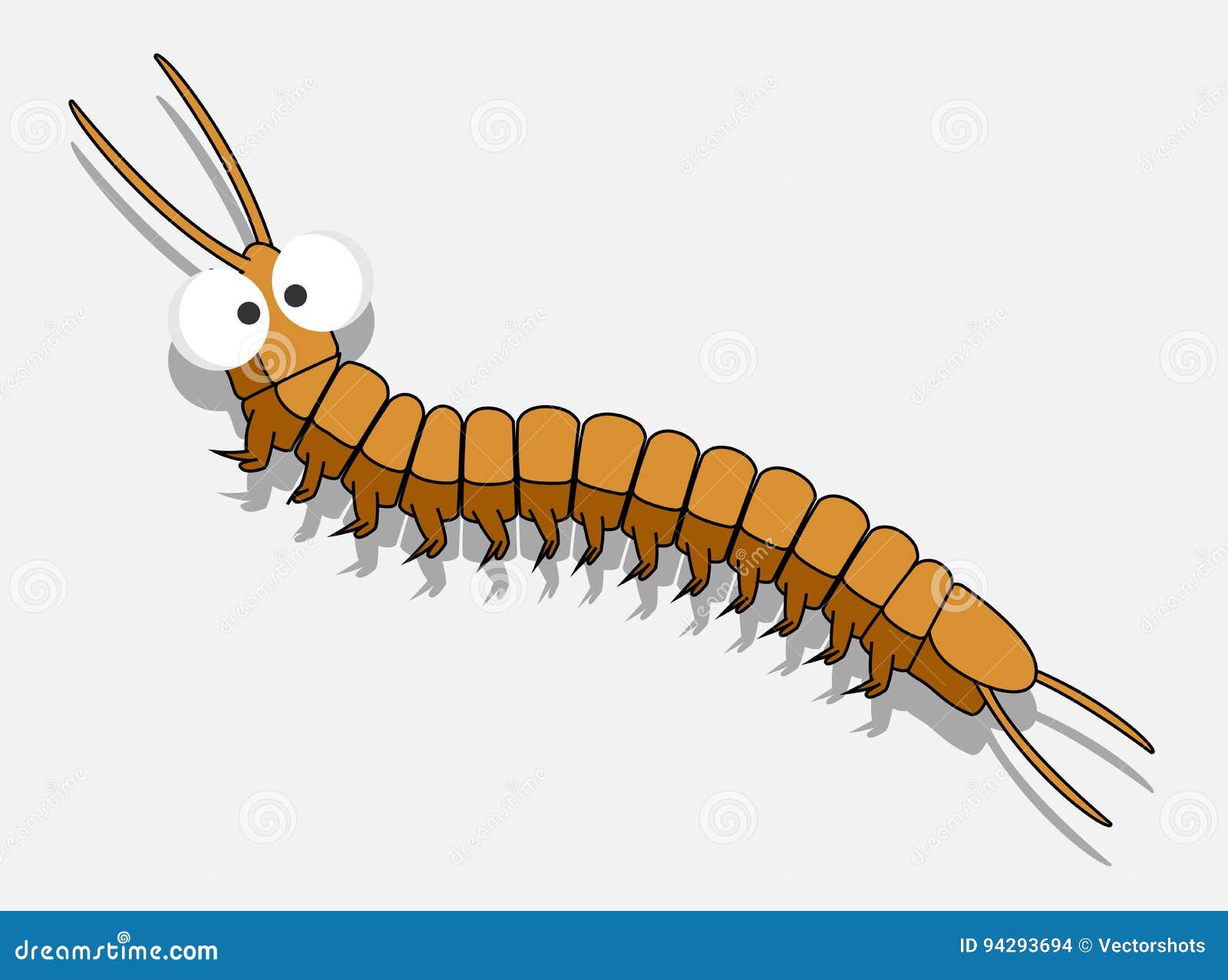 Cartoon Centipede Worm stock vector. Illustration of millipede - 94293694