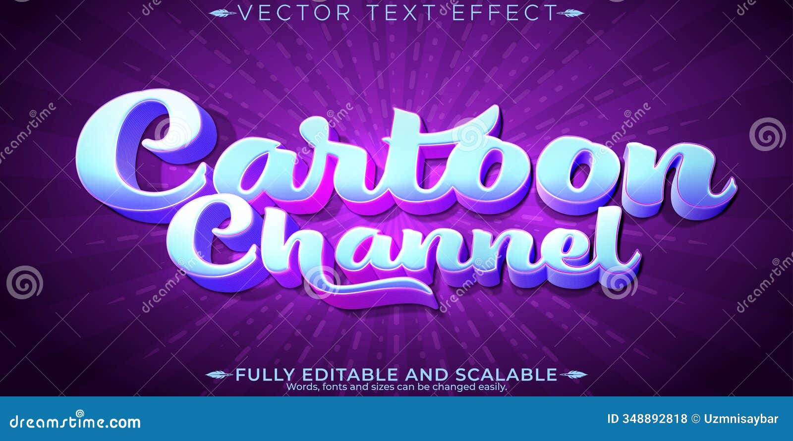 Cartoon Channel Text Effect Editable Funny and Comic Text Style Stock ...
