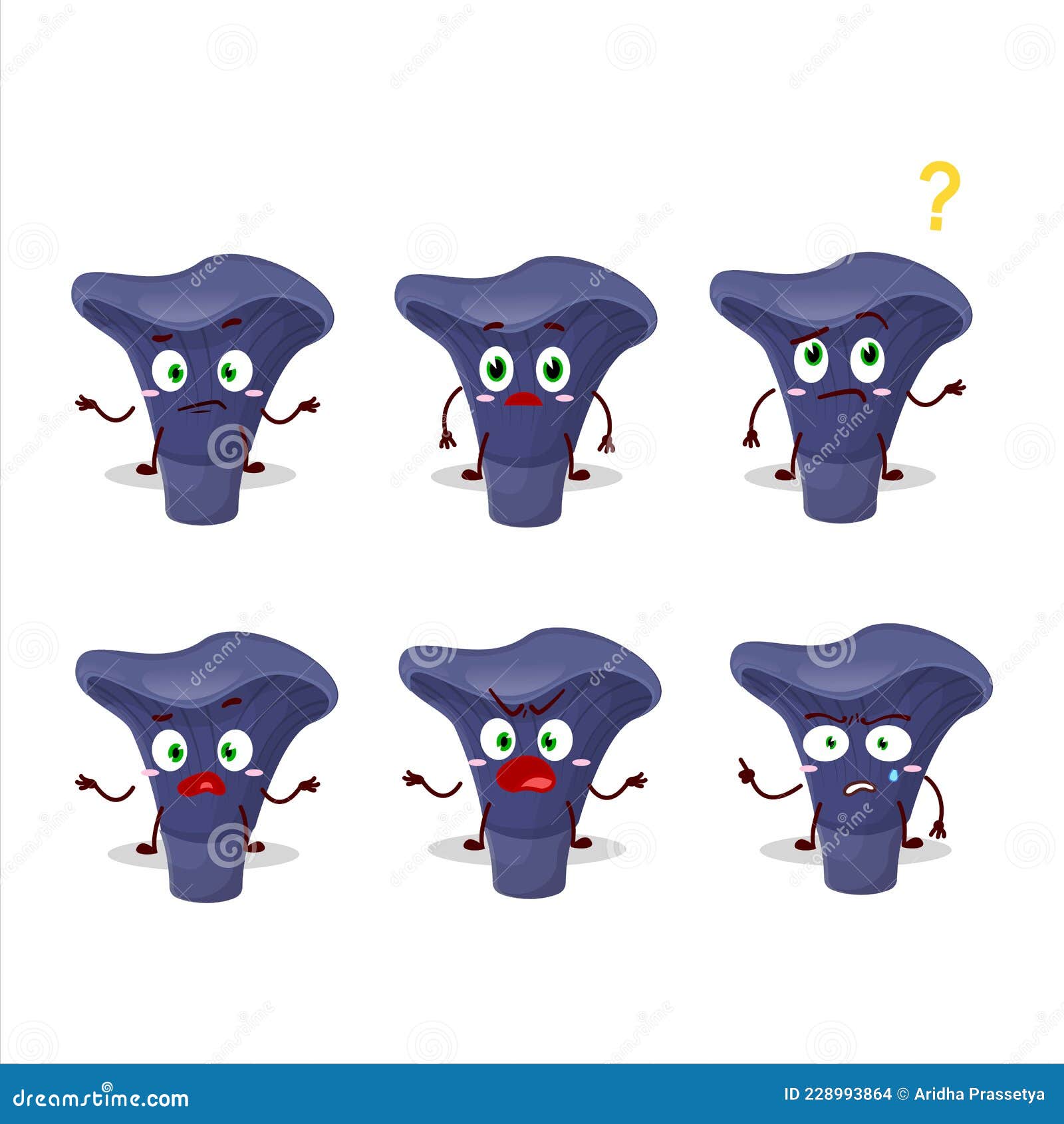 Cartoon Character of Actarius Indigo with What Expression Stock Vector ...