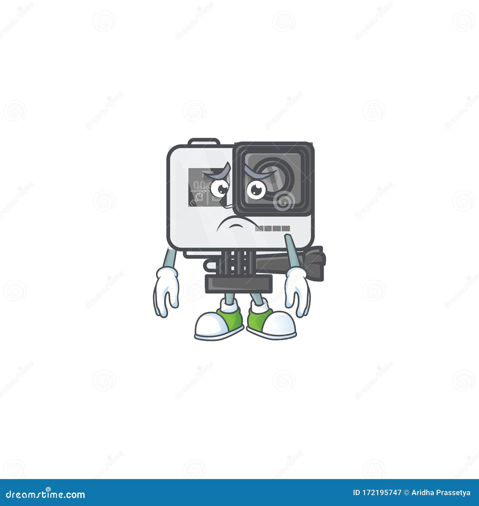 Cartoon Character of a Action Camera Having an Afraid Face Stock Vector ...
