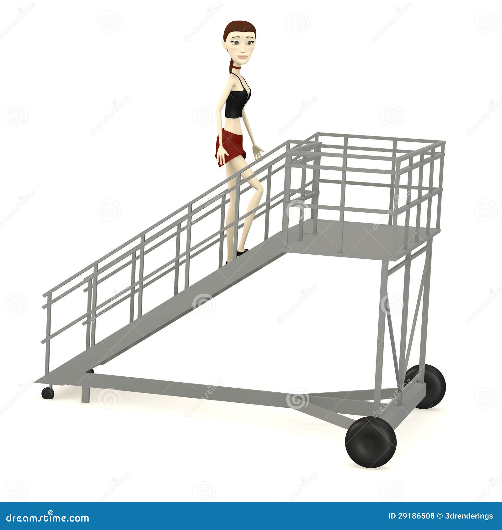Cartoon Character on Airport Stairs Stock Illustration - Illustration ... Cartoon Character on Airport Stairs Stock Illustration - Illustration ...