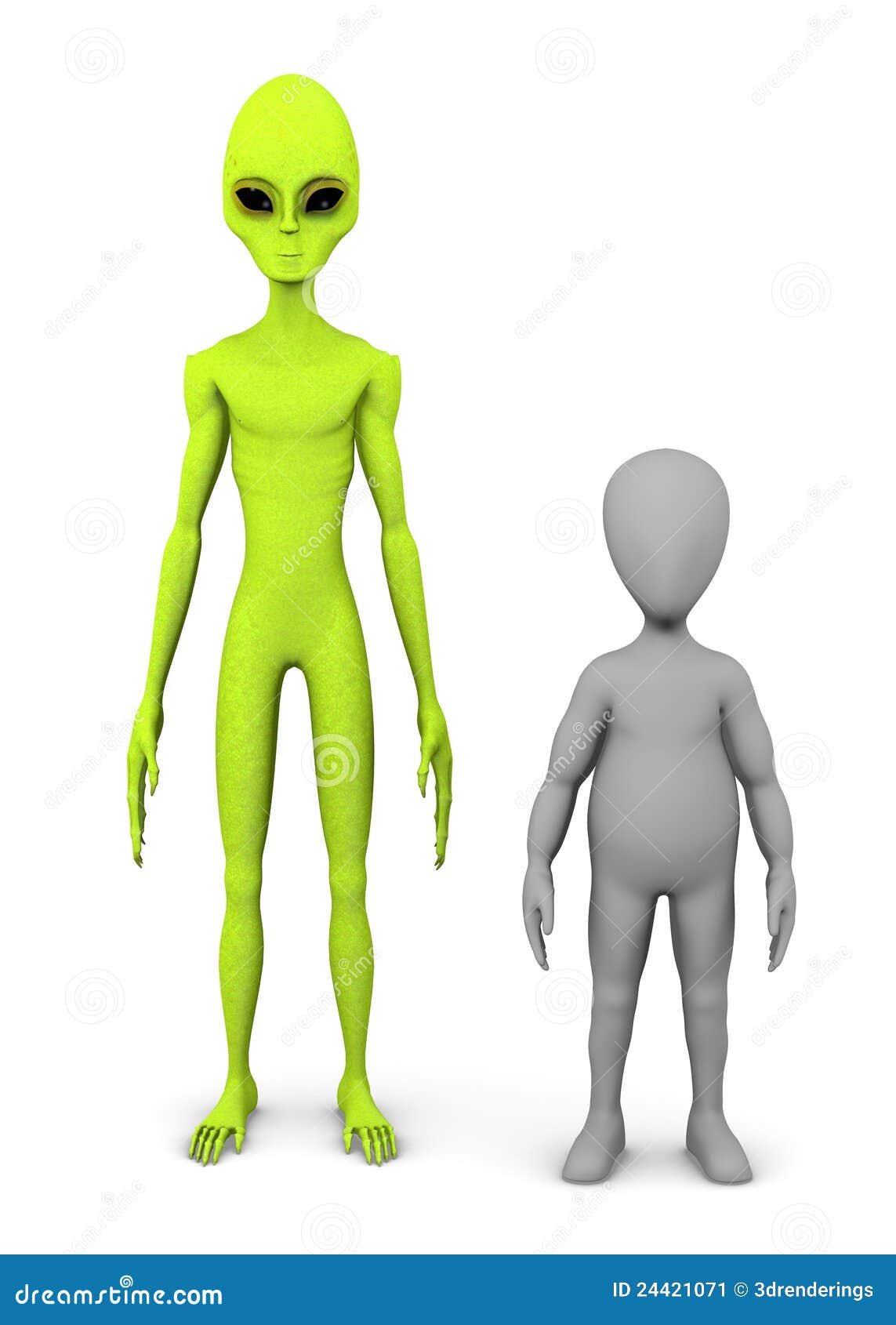 Cartoon Character with Alien - Standing Stock Illustration ...