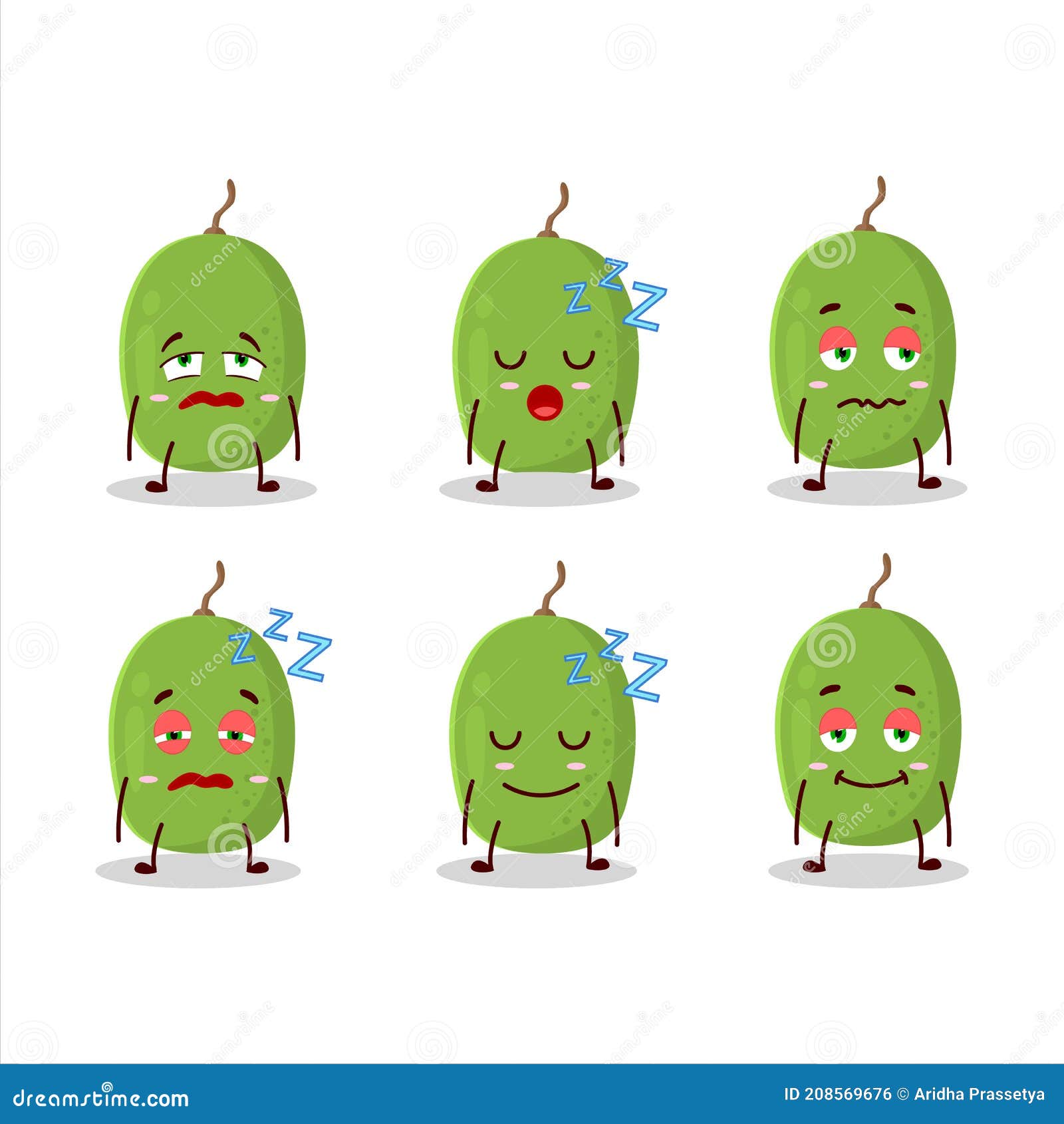 Cartoon Character of Ambarella with Sleepy Expression Stock Vector ...