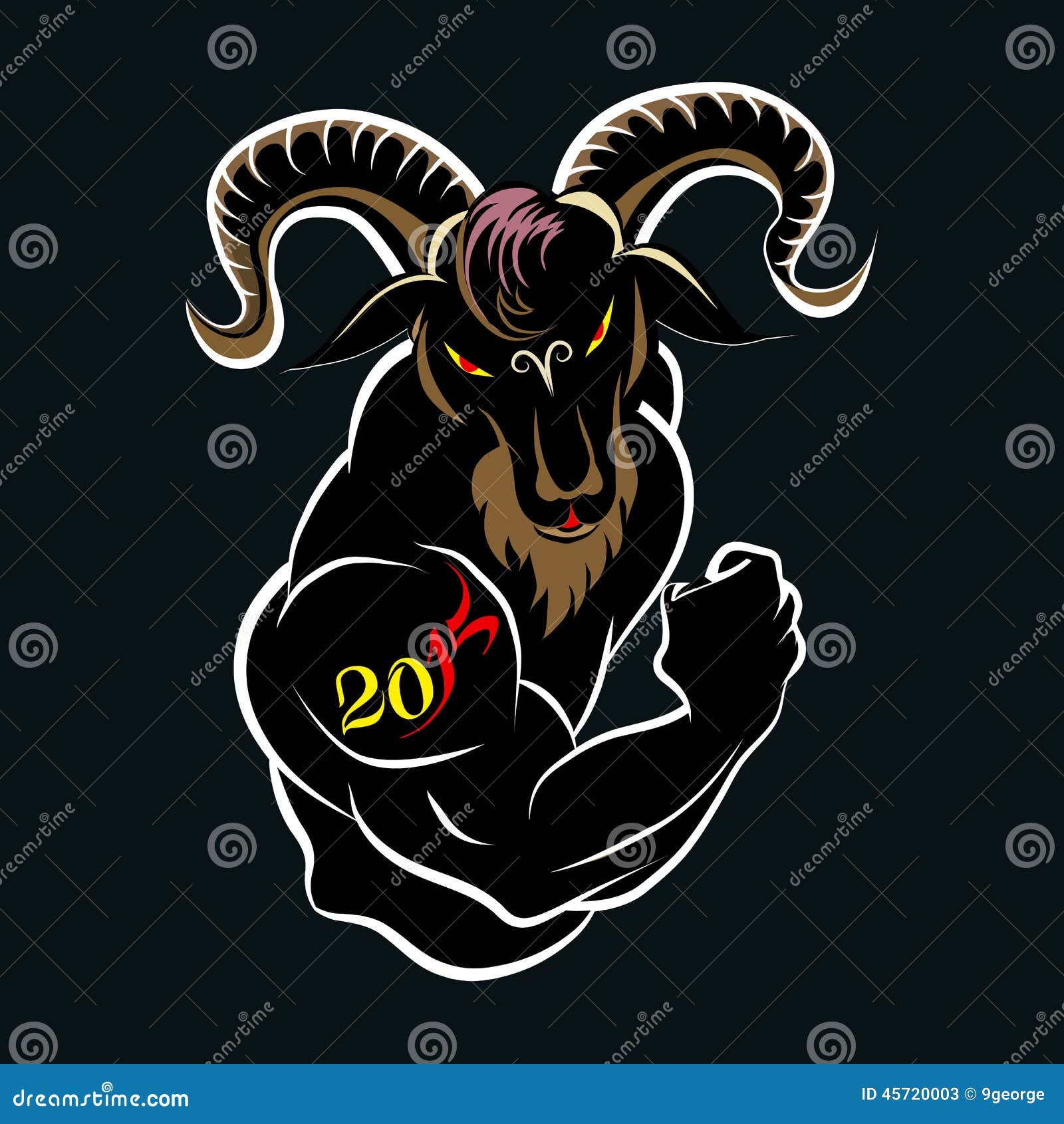 Cartoon Character Angry Goat Stock Vector - Image: 45720003