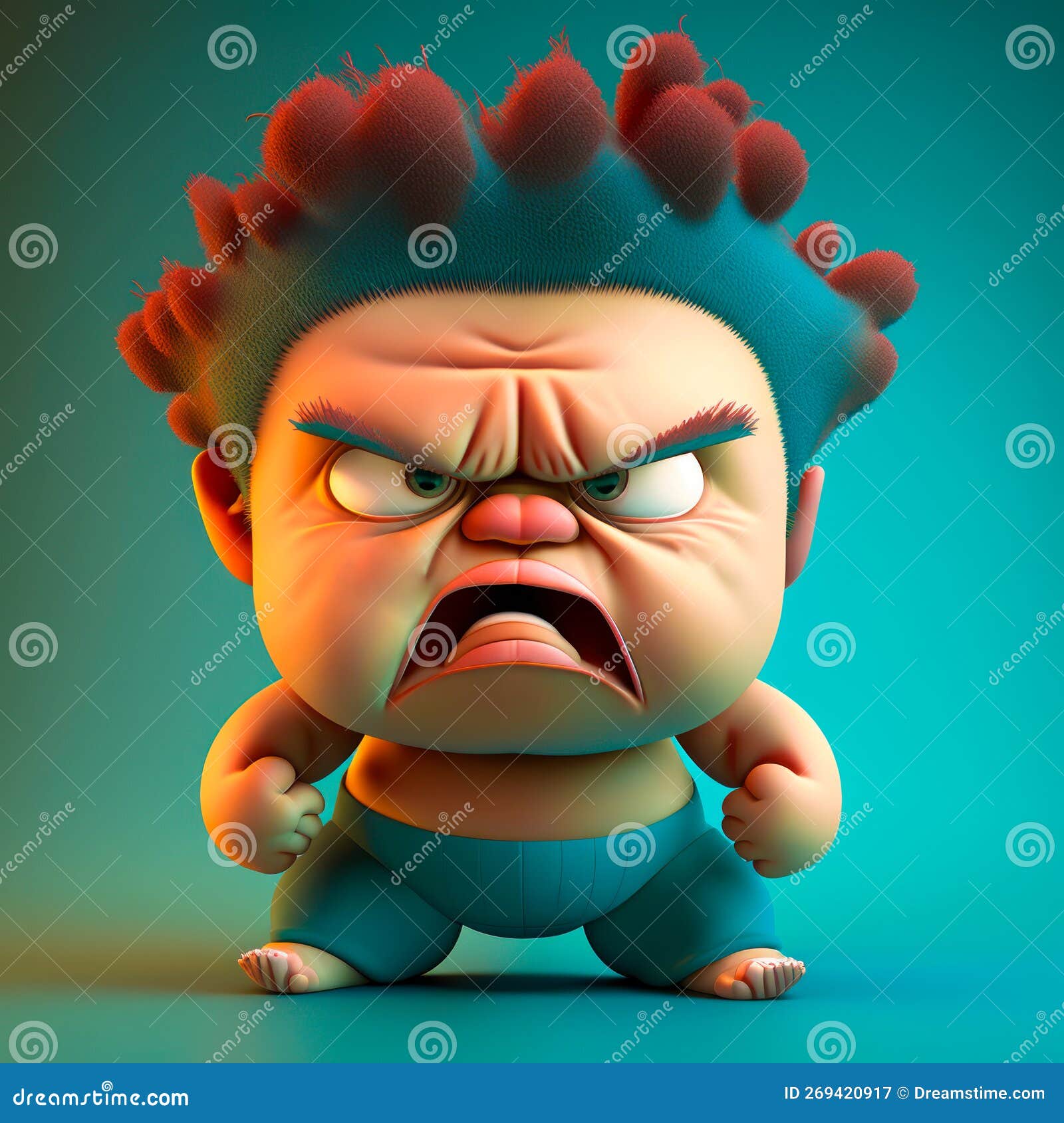Cartoon Character with an Angry Look on His Face. Generative AI Stock ...