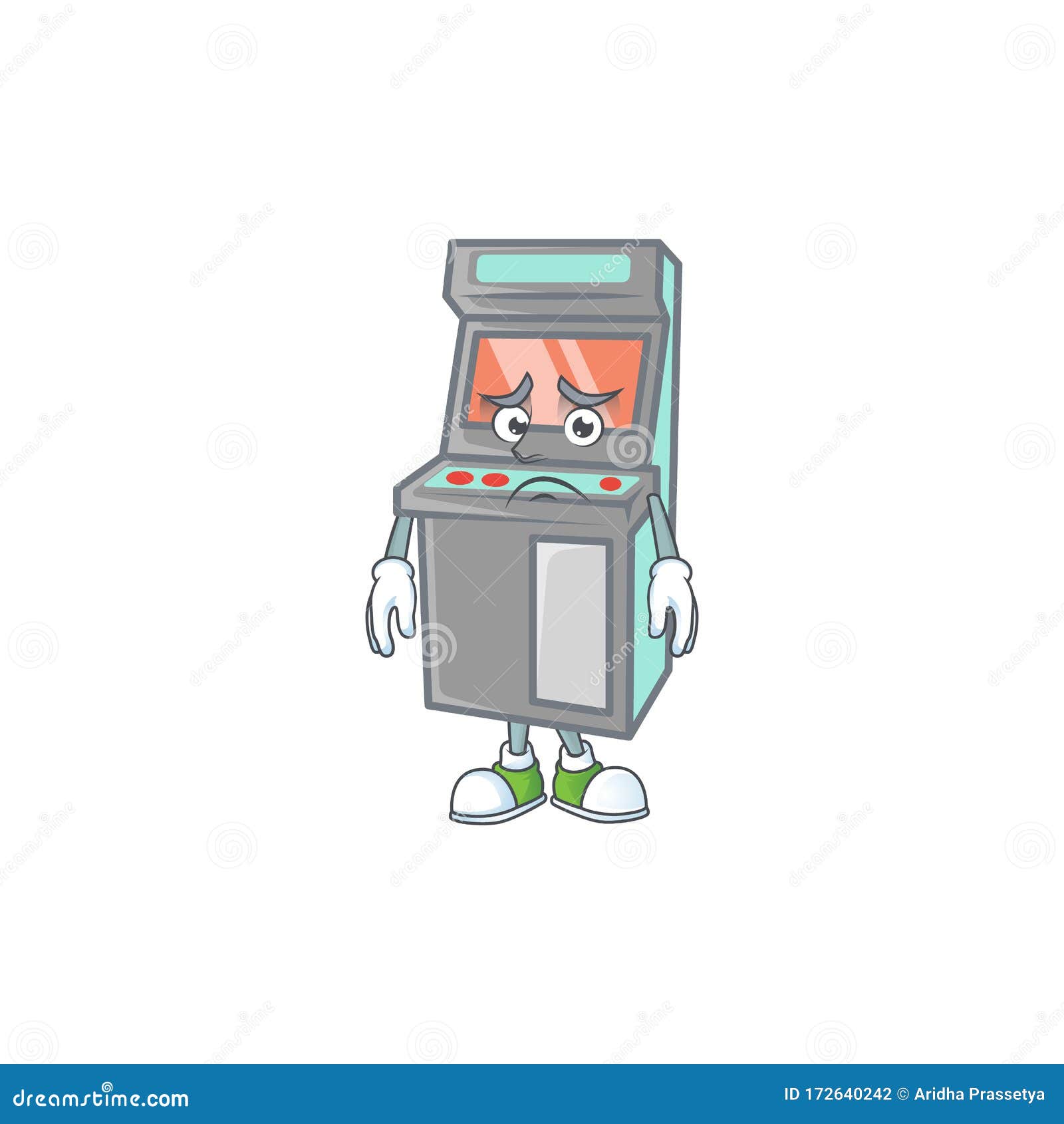 Cartoon Character of a Arcade Game Machine Having an Afraid Face Stock ...