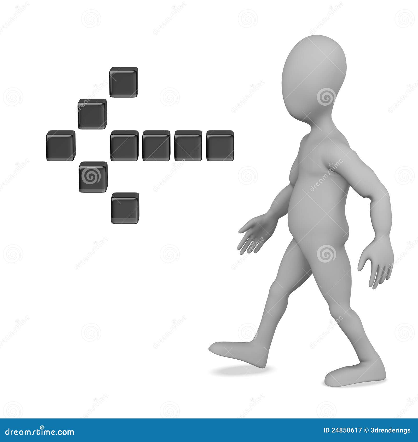 Cartoon Character with Arrow - Showing Way Stock Illustration ...