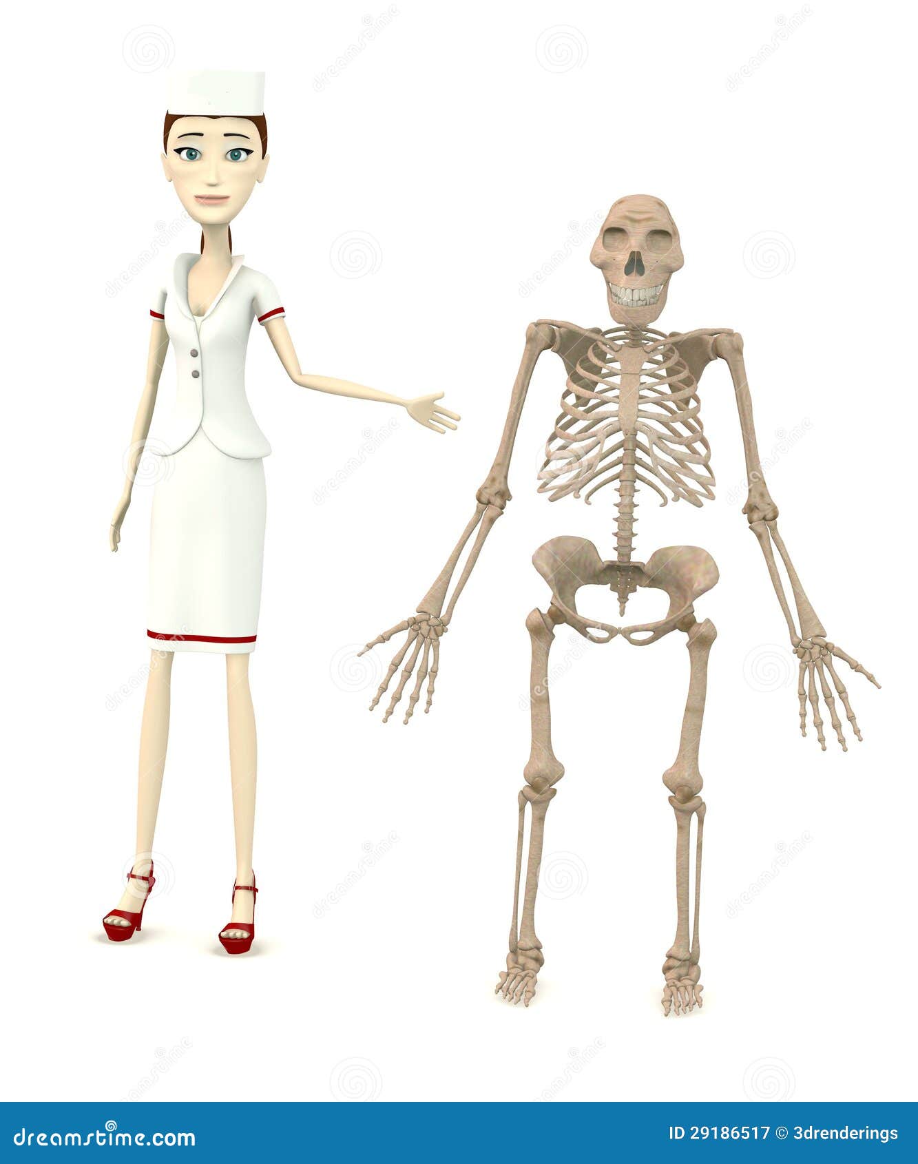 Cartoon Character With Australopithecus Skeleton Royalty-Free Stock ...