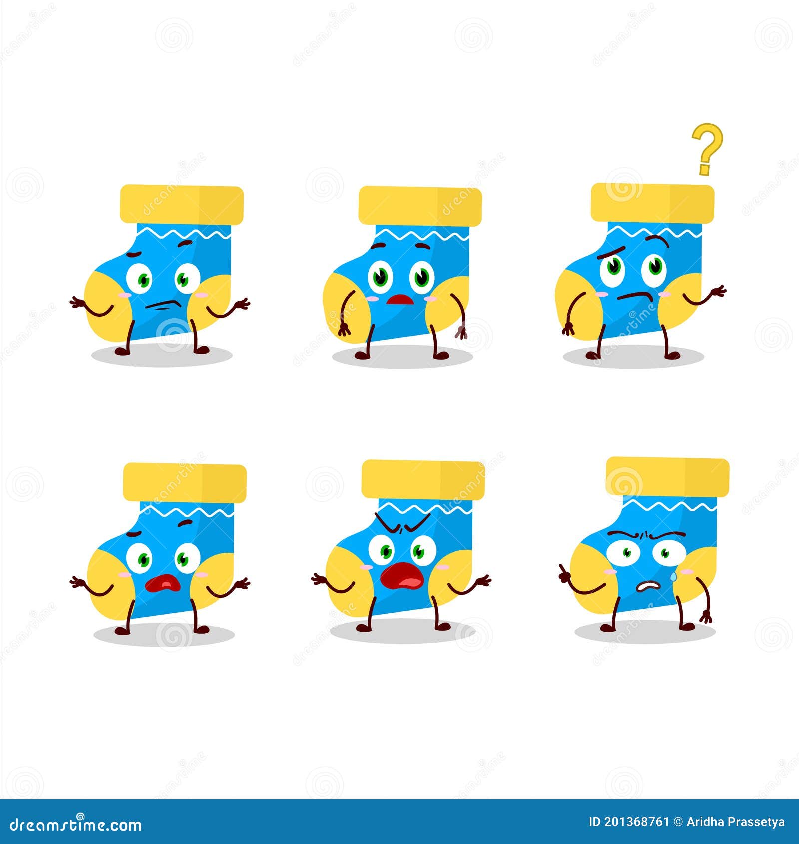 Cartoon Character of Baby Blue Socks with What Expression Stock Vector ...