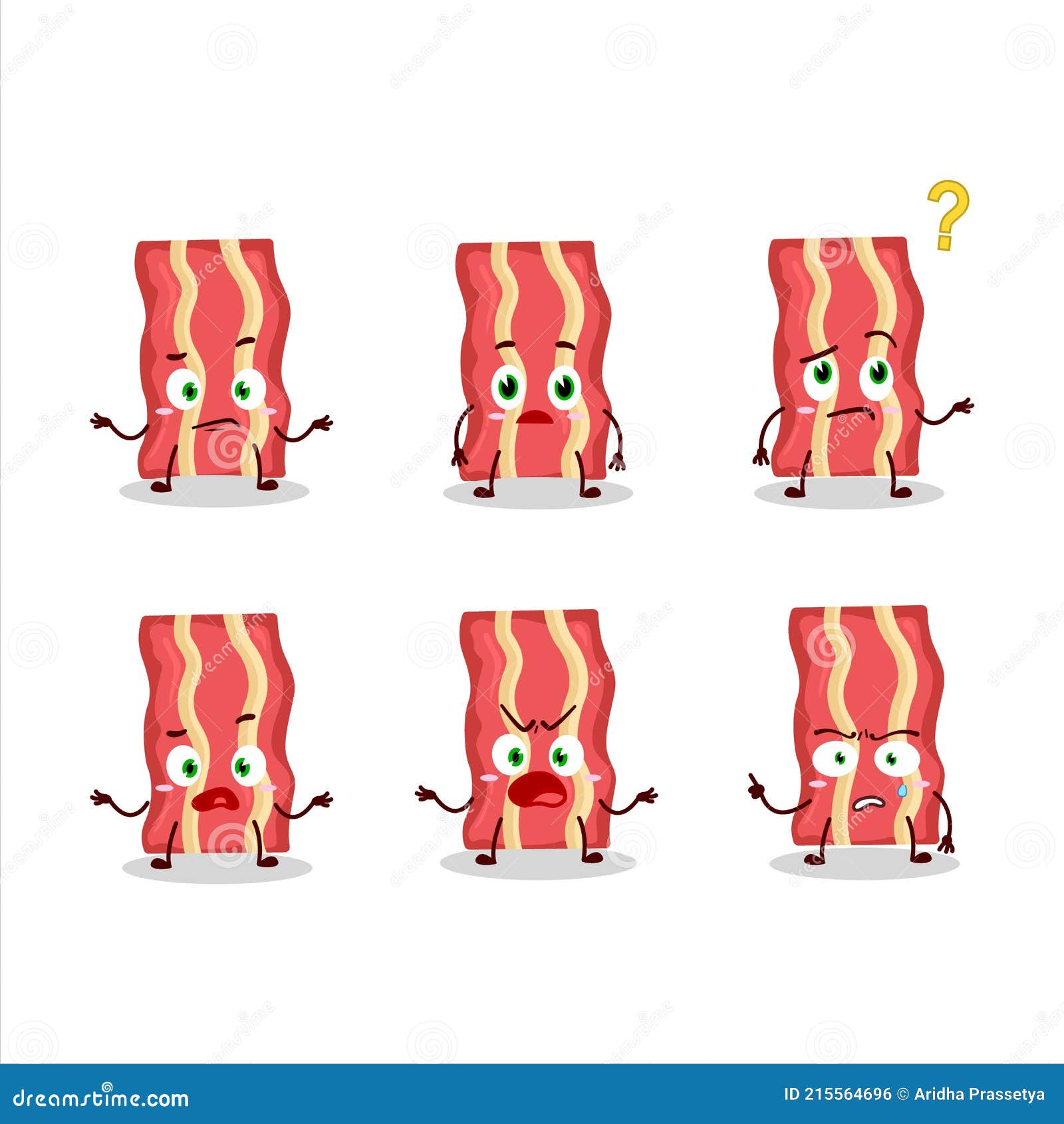 Cartoon Character of Bacon with What Expression Stock Vector ...