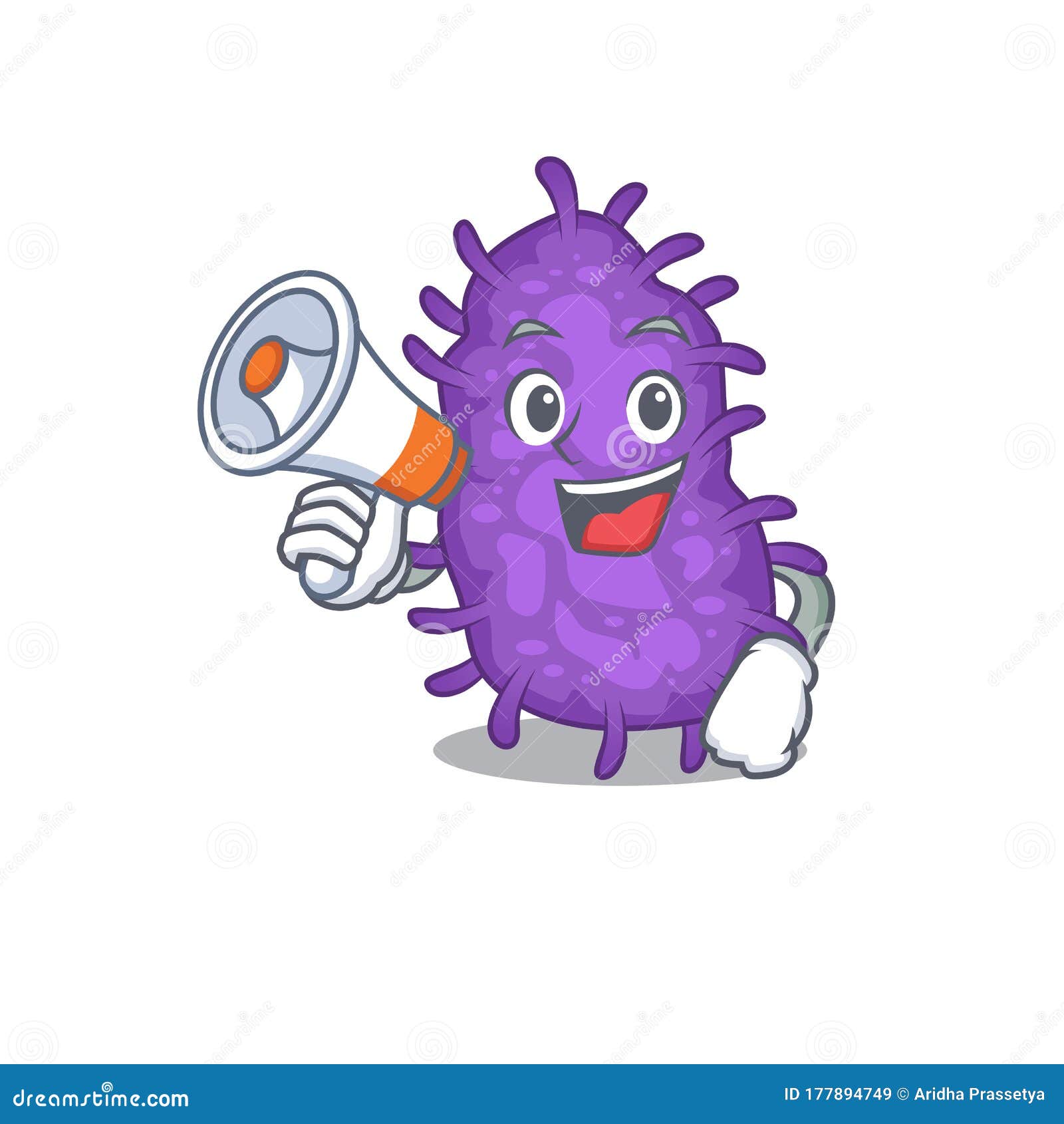 Cartoon Character of Bacteria Bacilli Having a Megaphone Stock Vector ...