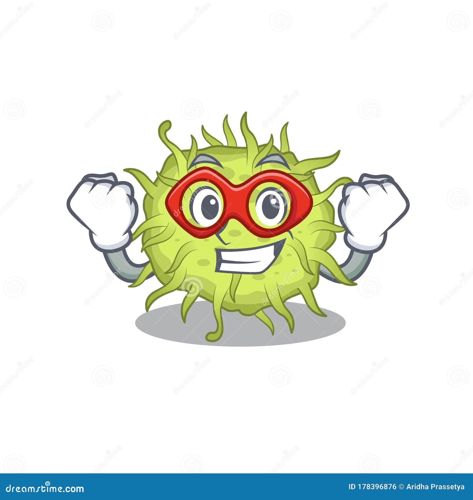 A Cartoon Character of Bacteria Coccus Performed As a Super Hero Stock ...