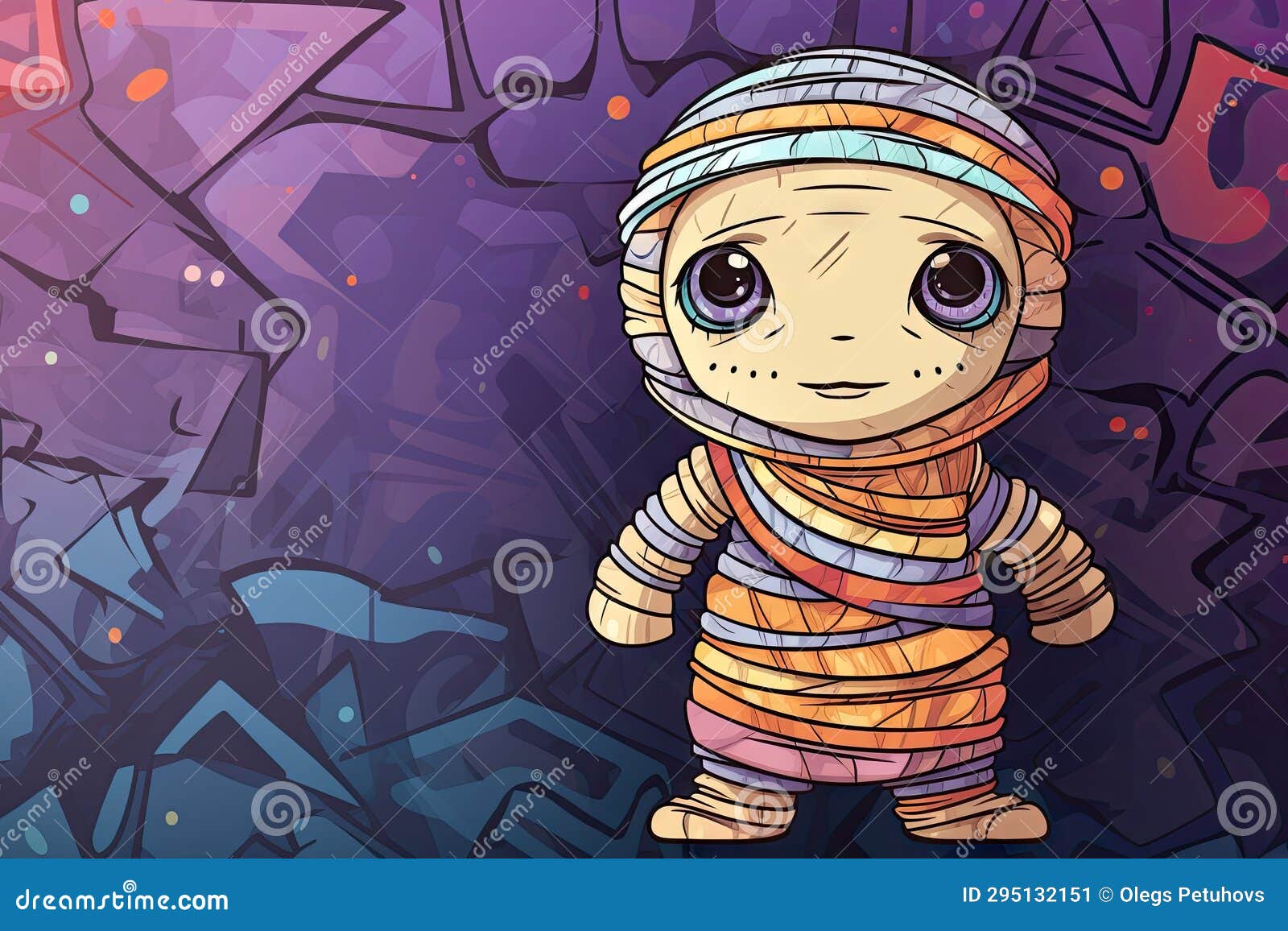 A Cartoon Character with a Bandaged Head and a Bandaged Body ...