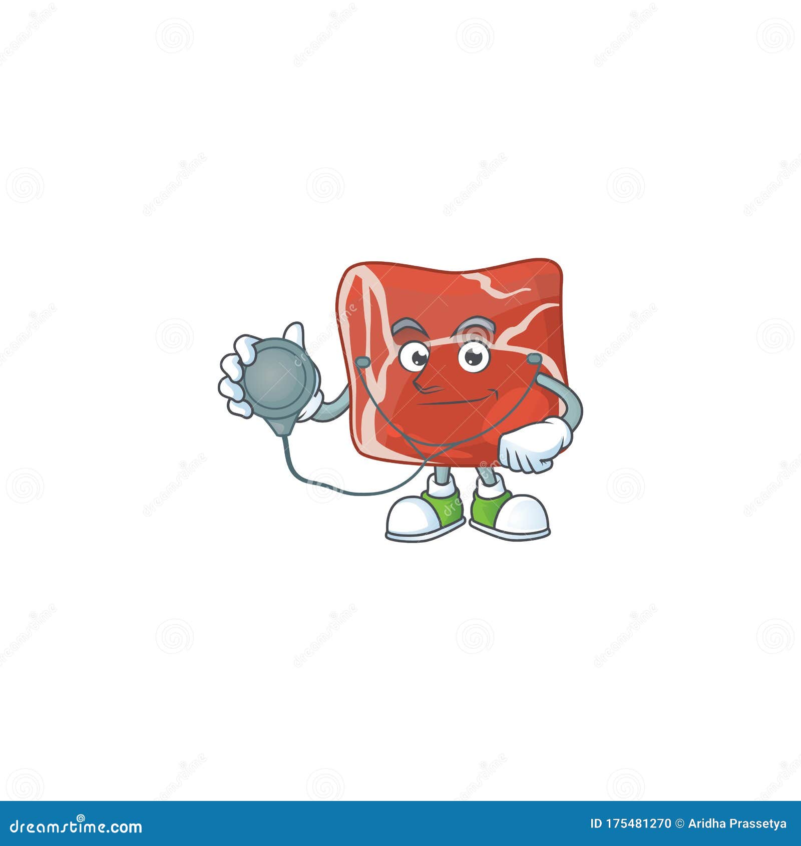 A Cartoon Character of Beef Doctor Using Tools Stock Vector ...