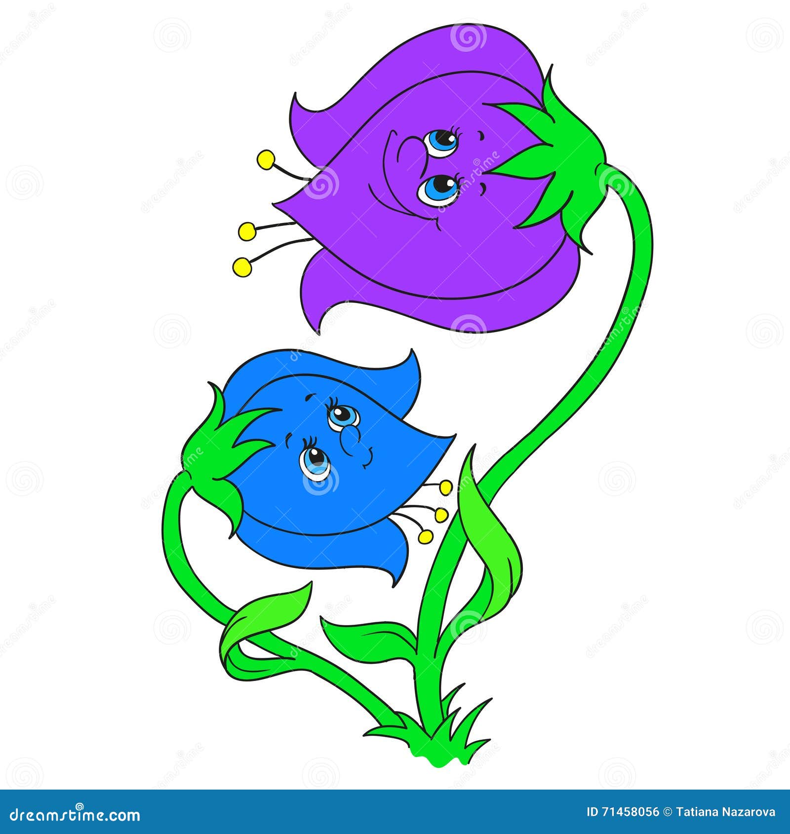 Cartoon Character Bells. Flowers Bells Stock Illustration ...
