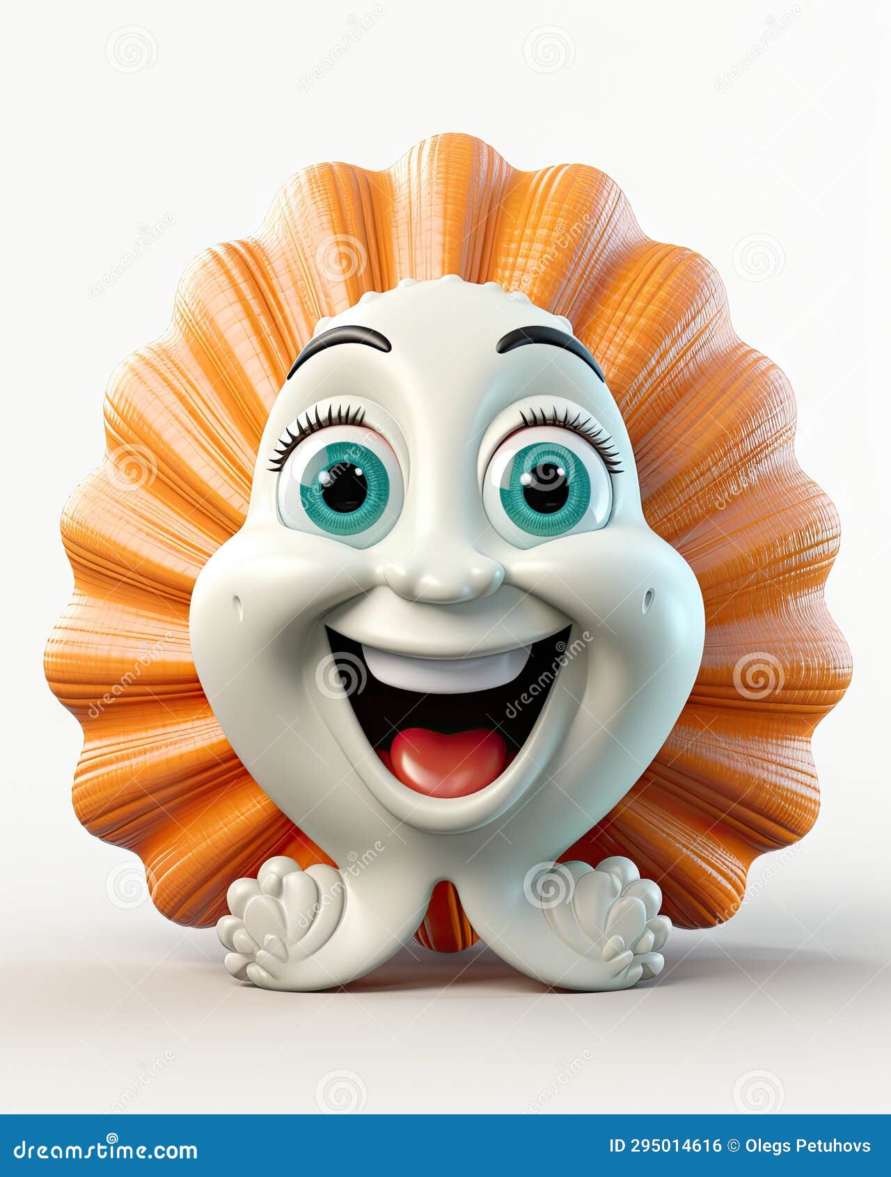 A Cartoon Character with a Big Smile on a White Background. Generative ...