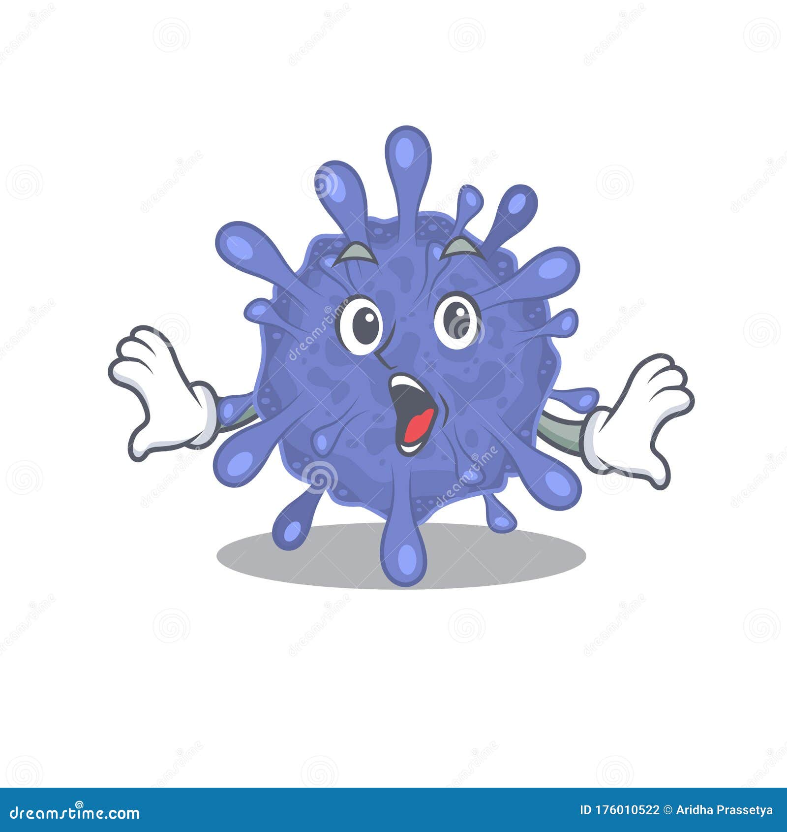 A Cartoon Character of Biohazard Viruscorona Making a Surprised Gesture ...