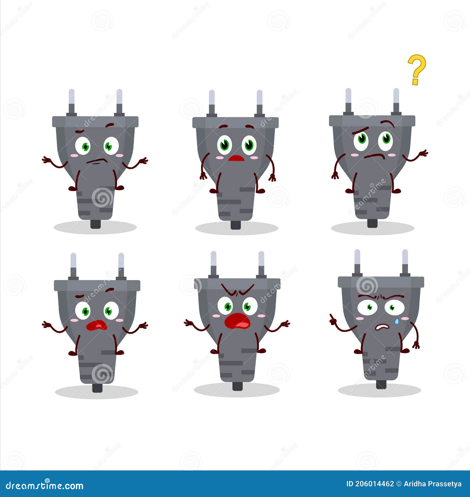 Cartoon Character of Black Plug with What Expression Stock Vector ...
