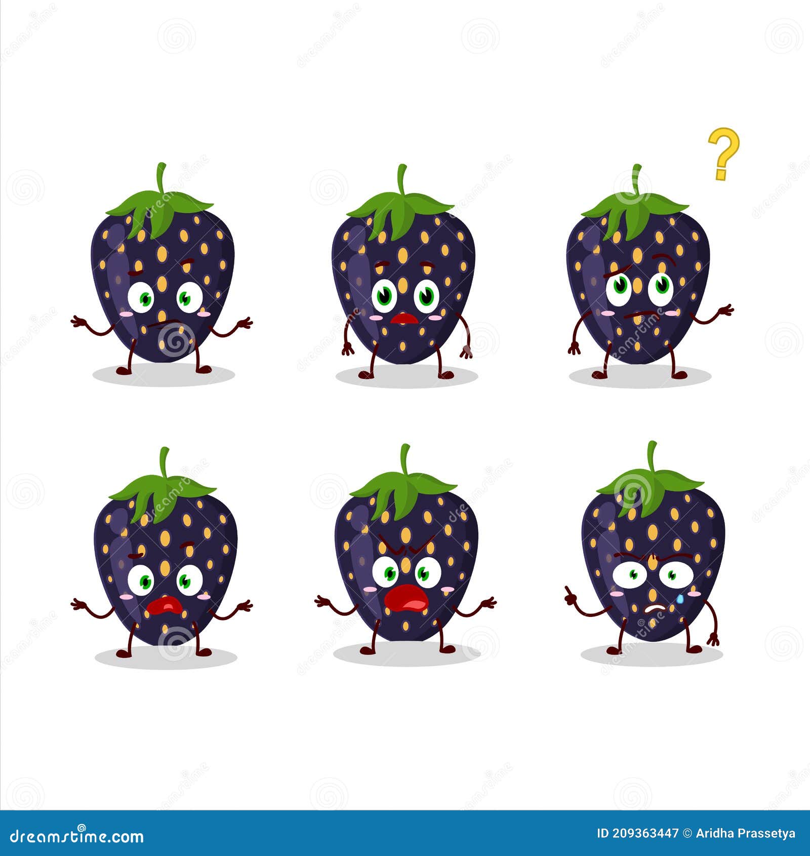 Cartoon Character of Black Strawberry with What Expression Stock Vector ...