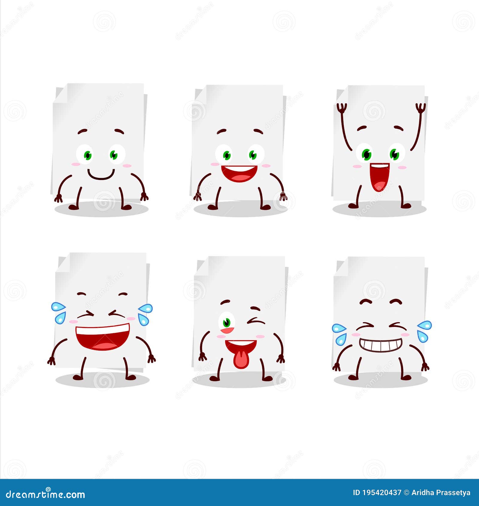 Cartoon Character of Blank Sheet of Paper with Smile Expression Stock ...