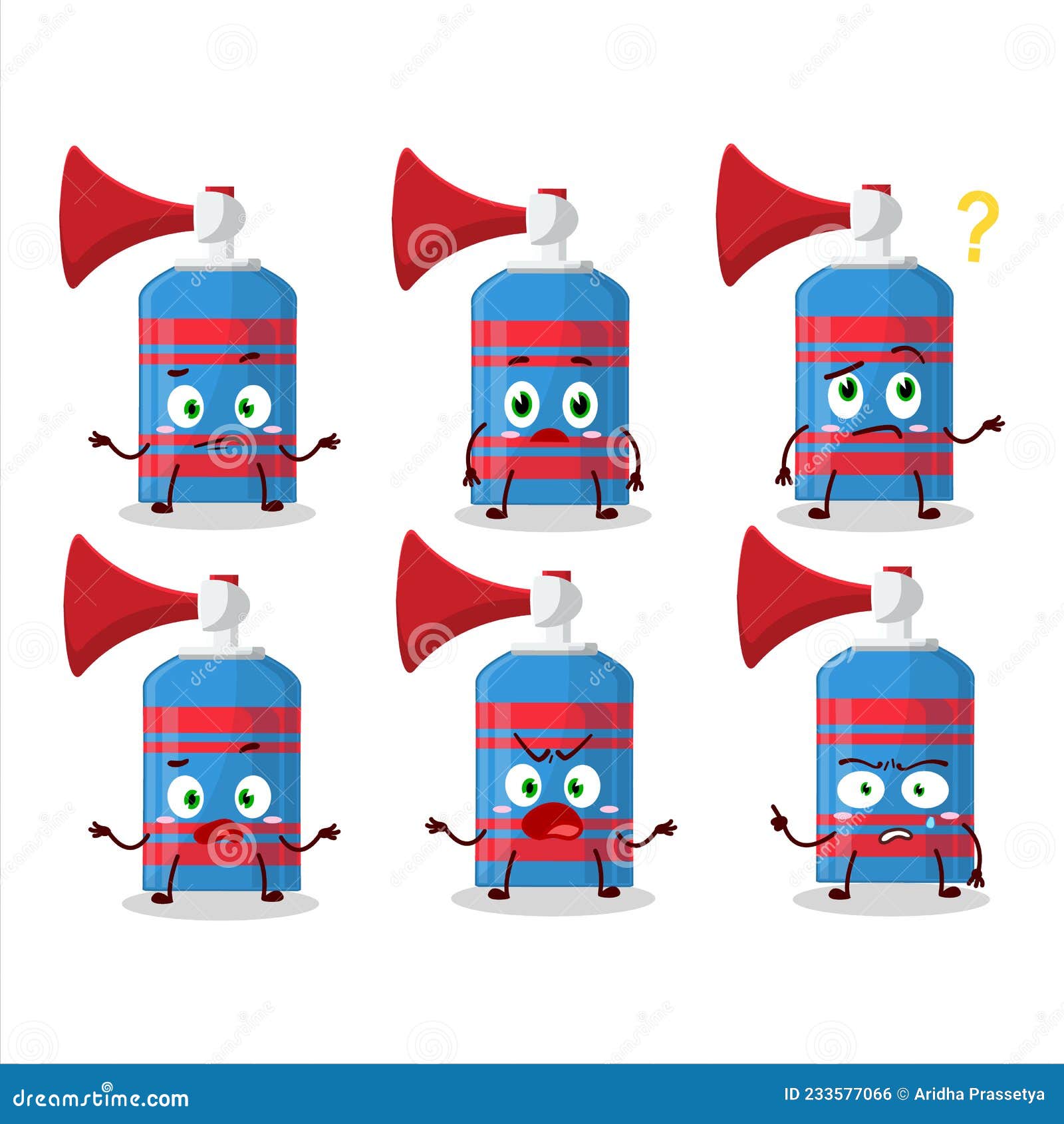 Cartoon Character of Blue Air Horn with What Expression Stock Vector ...