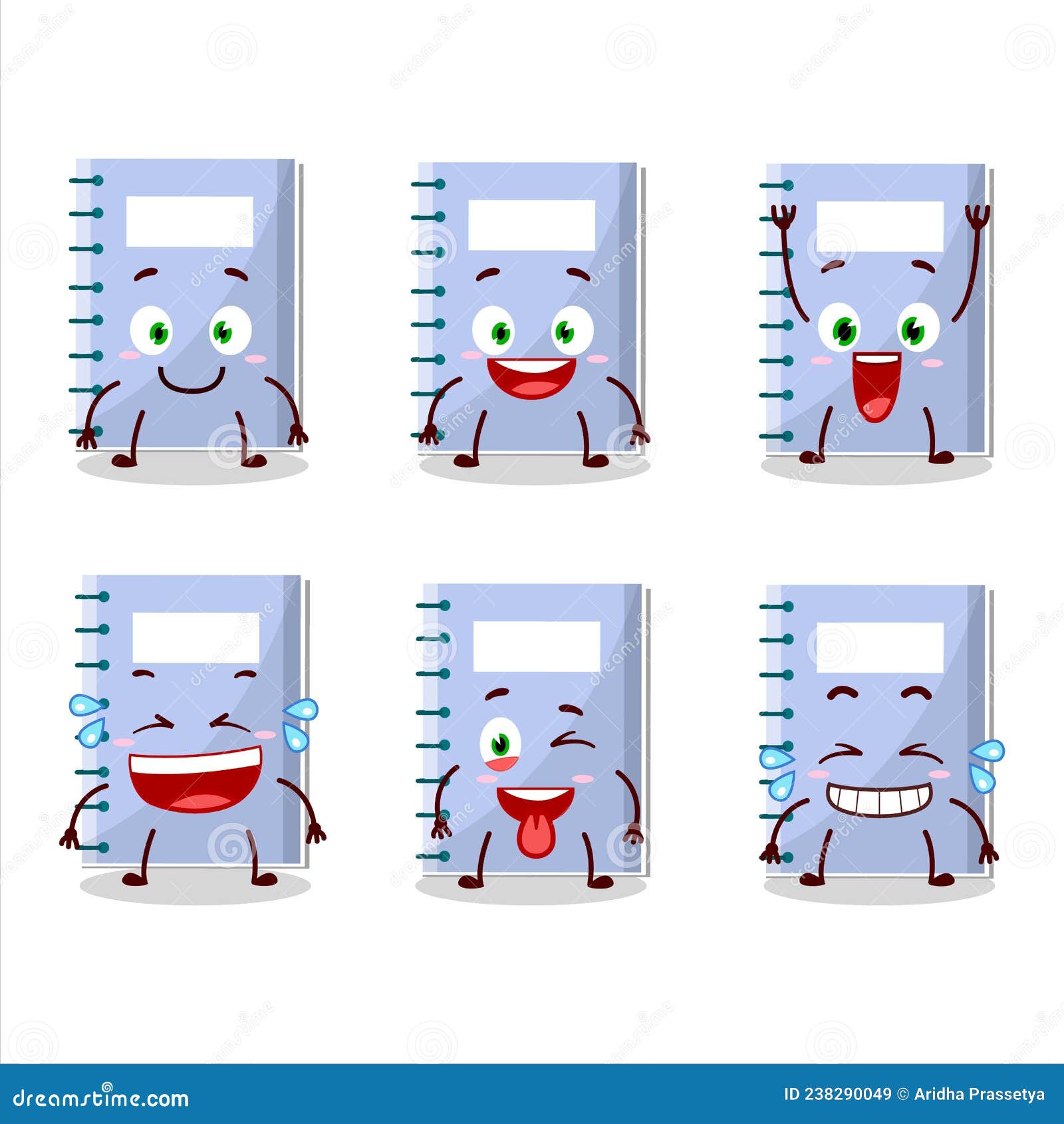 Cartoon Character of Blue Book with Smile Expression Stock Vector ...