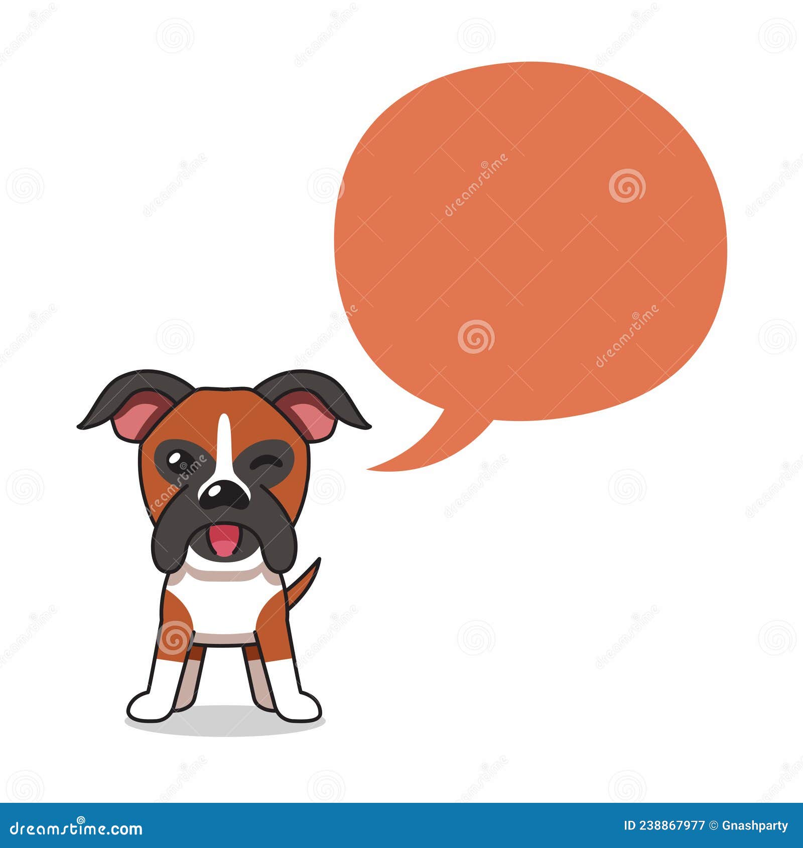Cartoon Character Boxer Dog with Speech Bubble Stock Vector ...
