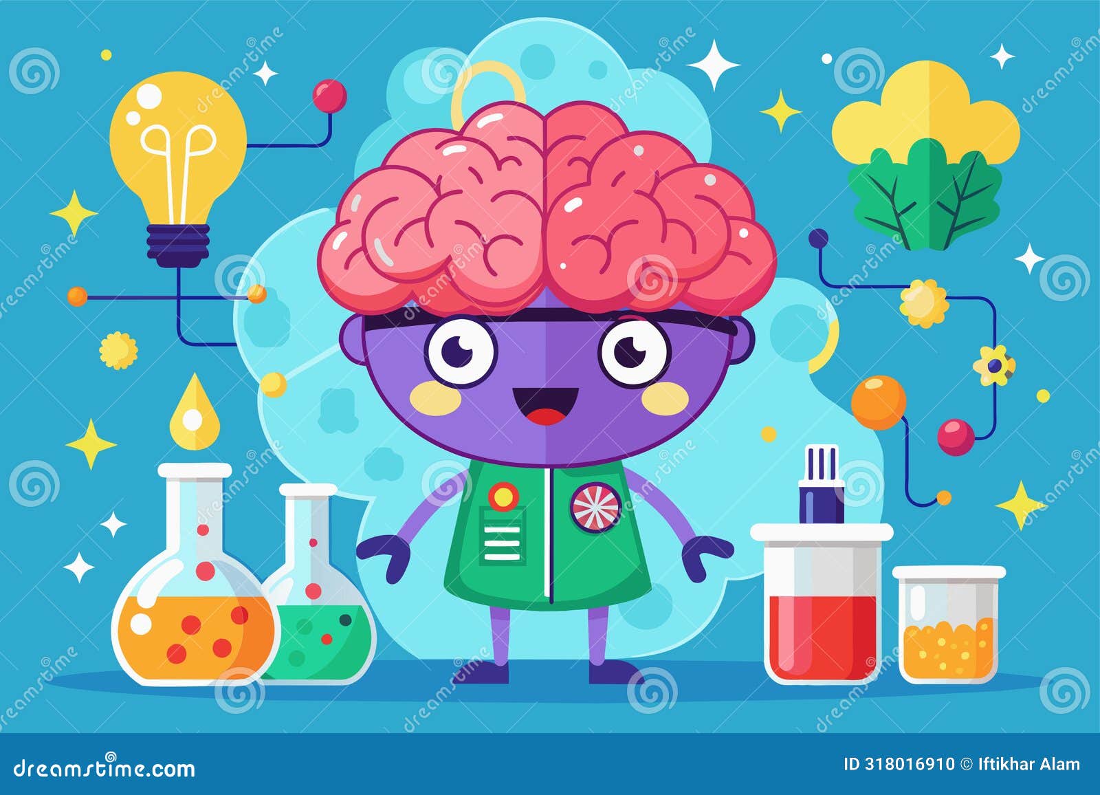 A Cartoon Character with a Brain Visible Inside Their Head, Showcasing ...