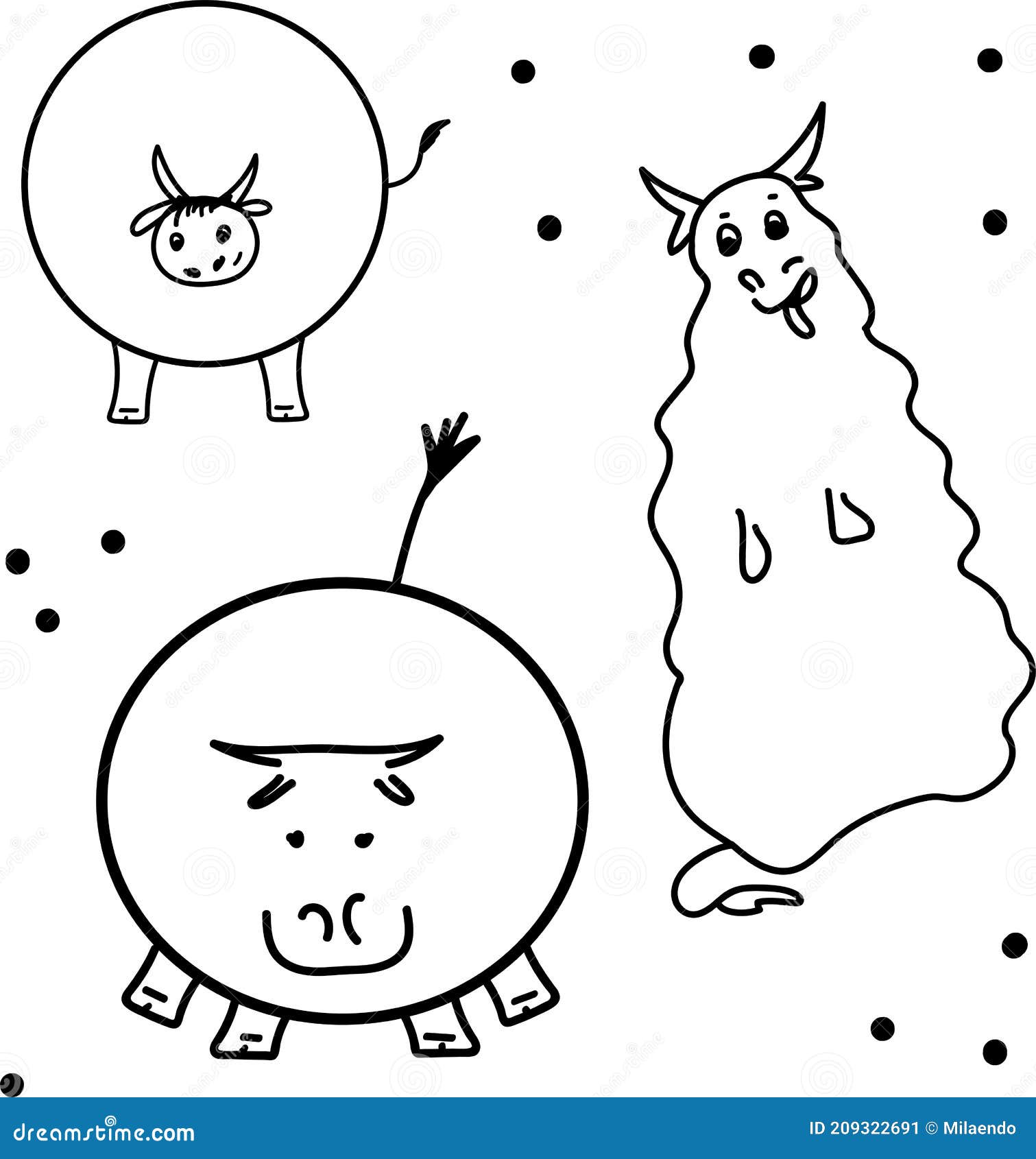 Cartoon Character Bull Doodle Stock Vector - Illustration of character ...