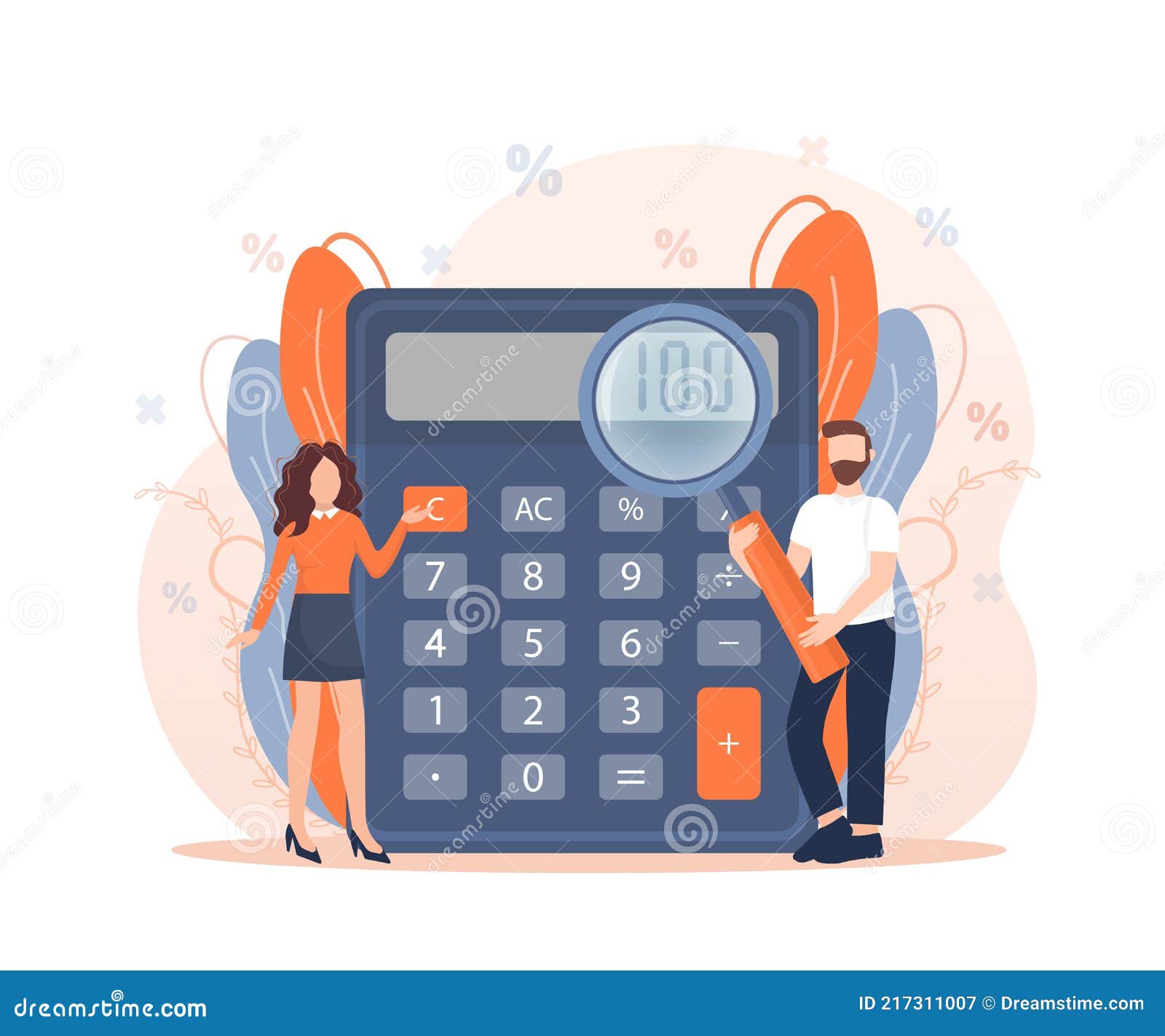 Cartoon Character. Cartoon Character with Calculator. Vector ...