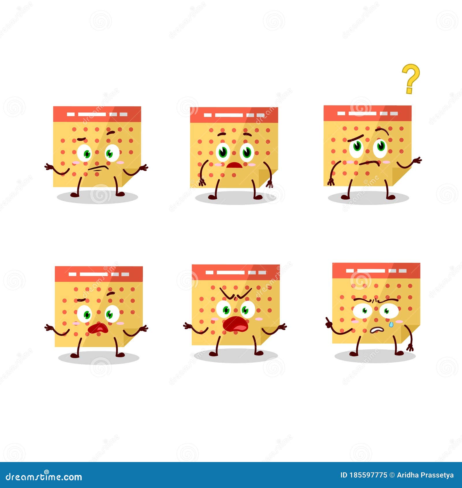 Cartoon Character of Calendar with What Expression Stock Vector ...