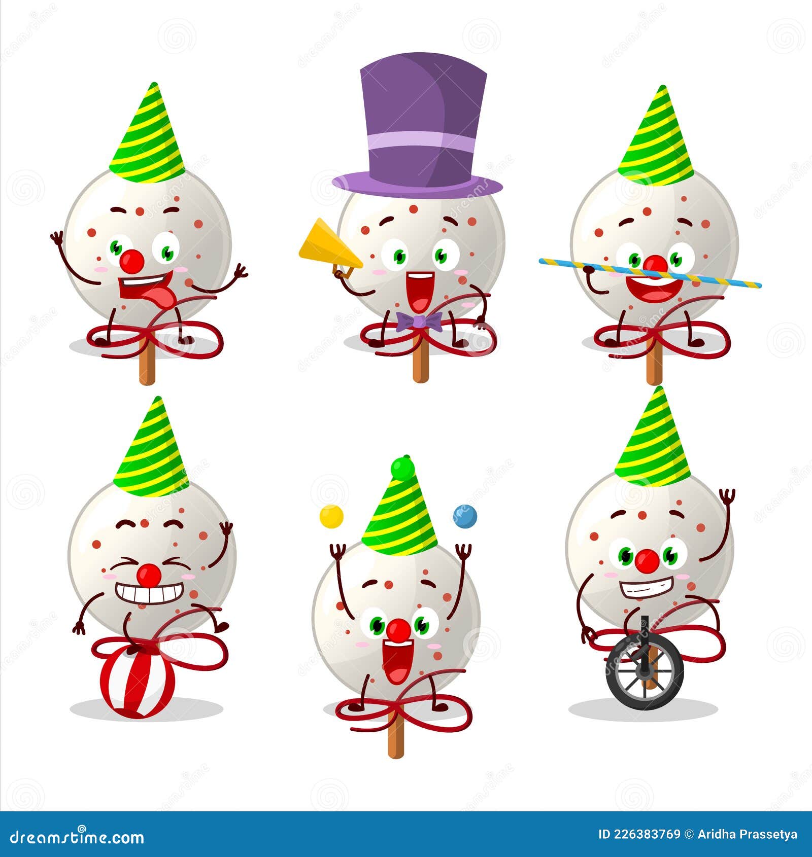 Cartoon Character Of Candy Santa With Various Circus Shows Stock Vector