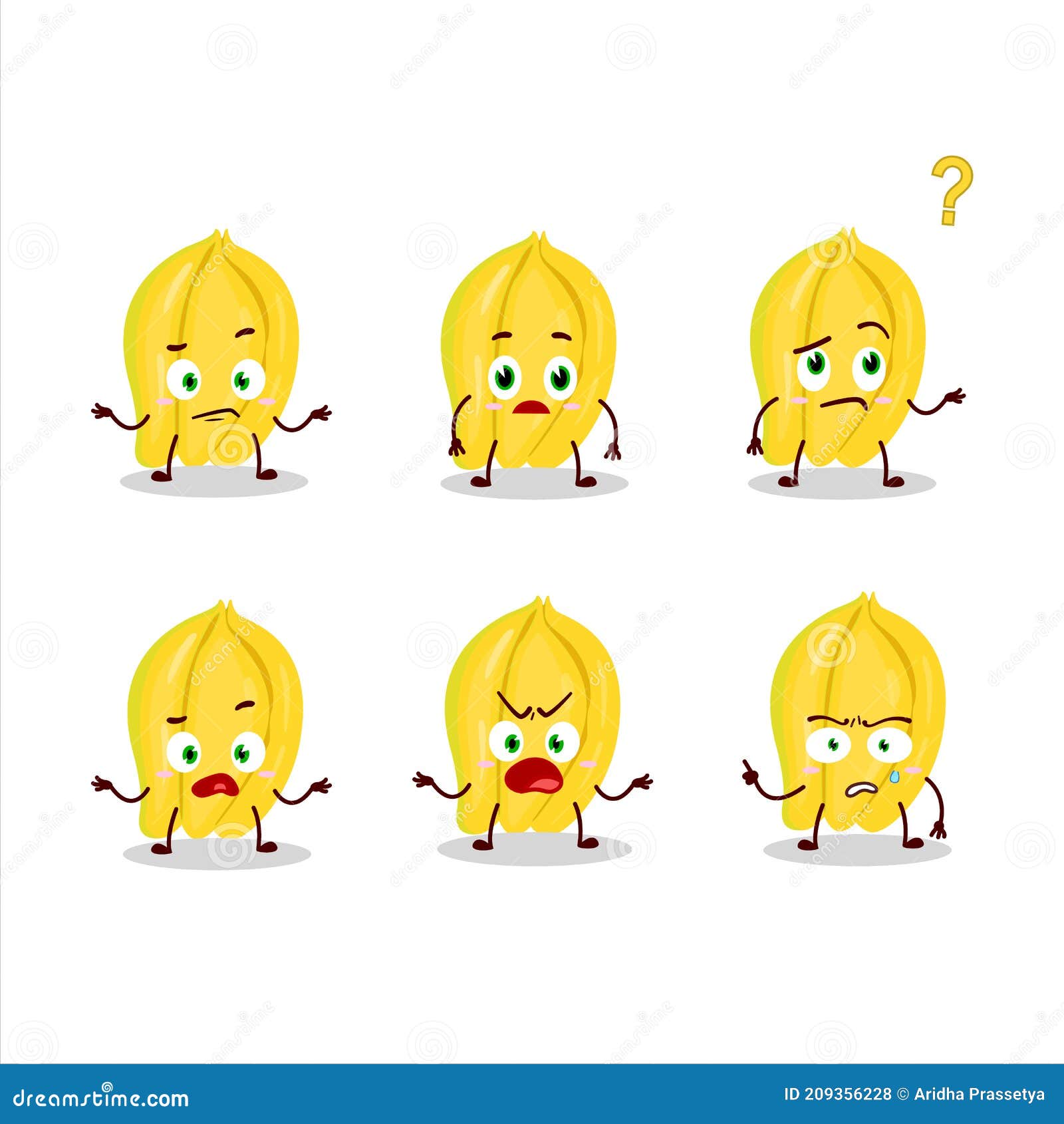 Cartoon Character of Carambola with What Expression Stock Vector ...