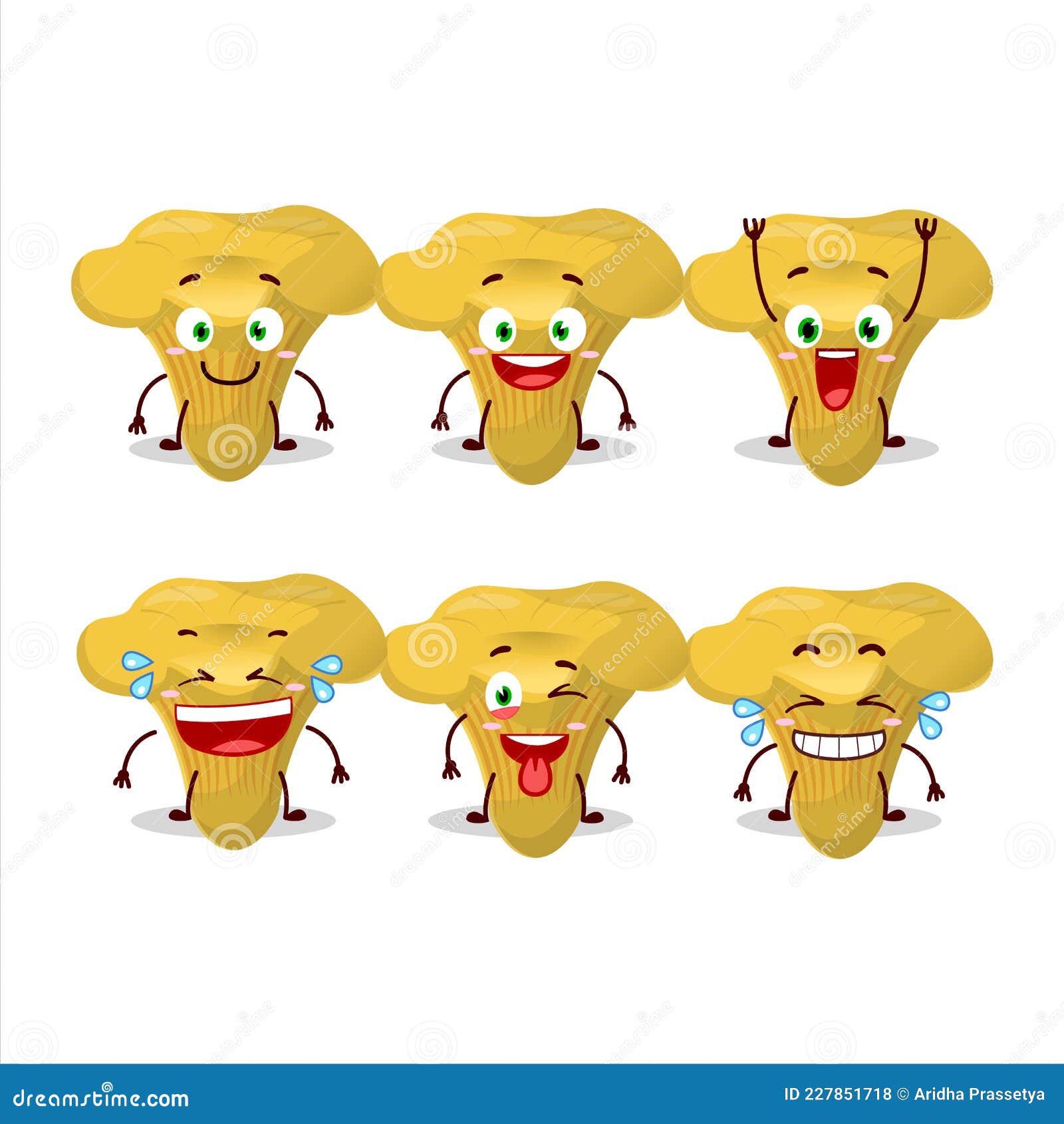 Cartoon Character of Chanterelle with Smile Expression Stock Vector ...