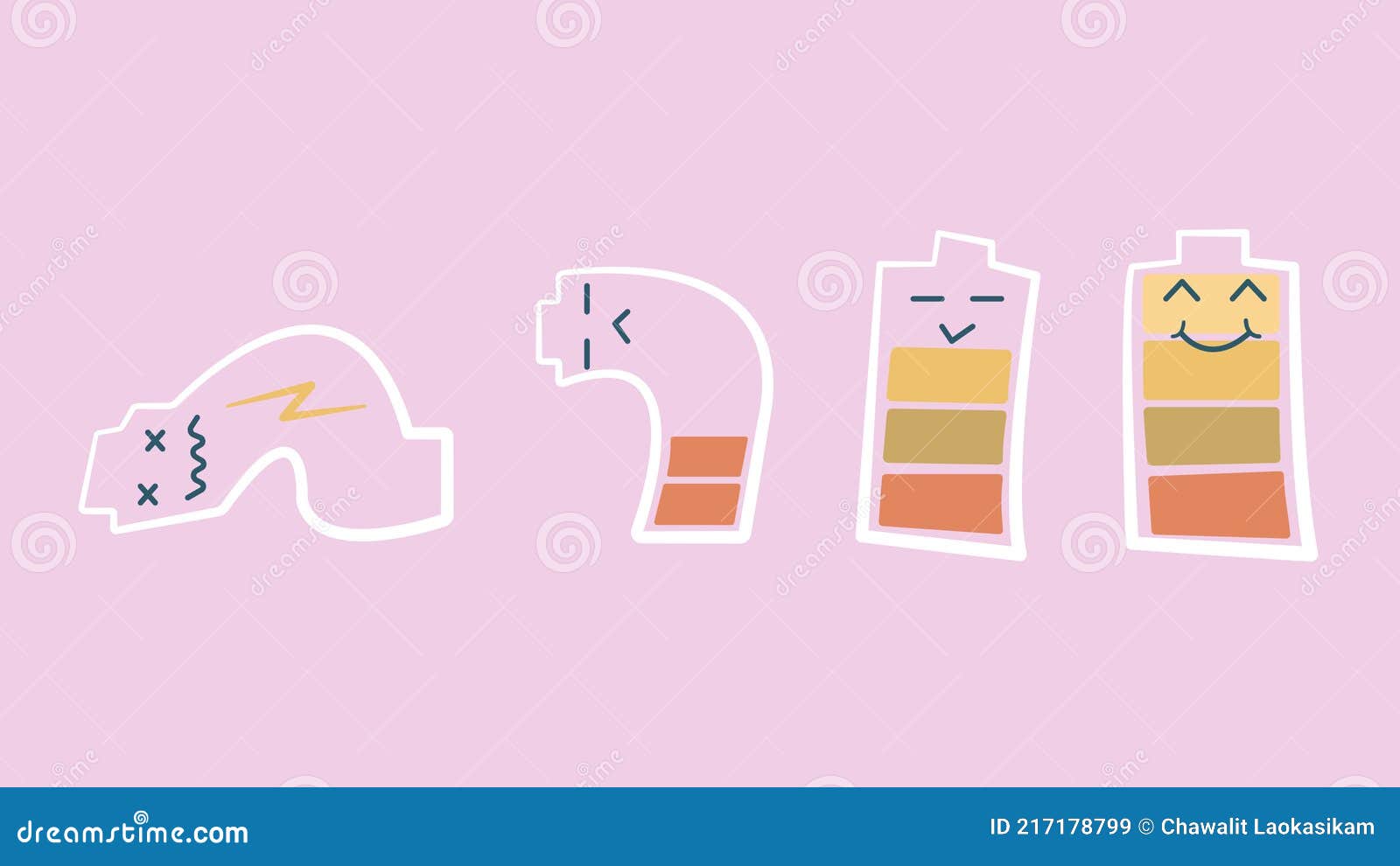 Cartoon Character Charging the Battery, Vector Illustration Stock ...