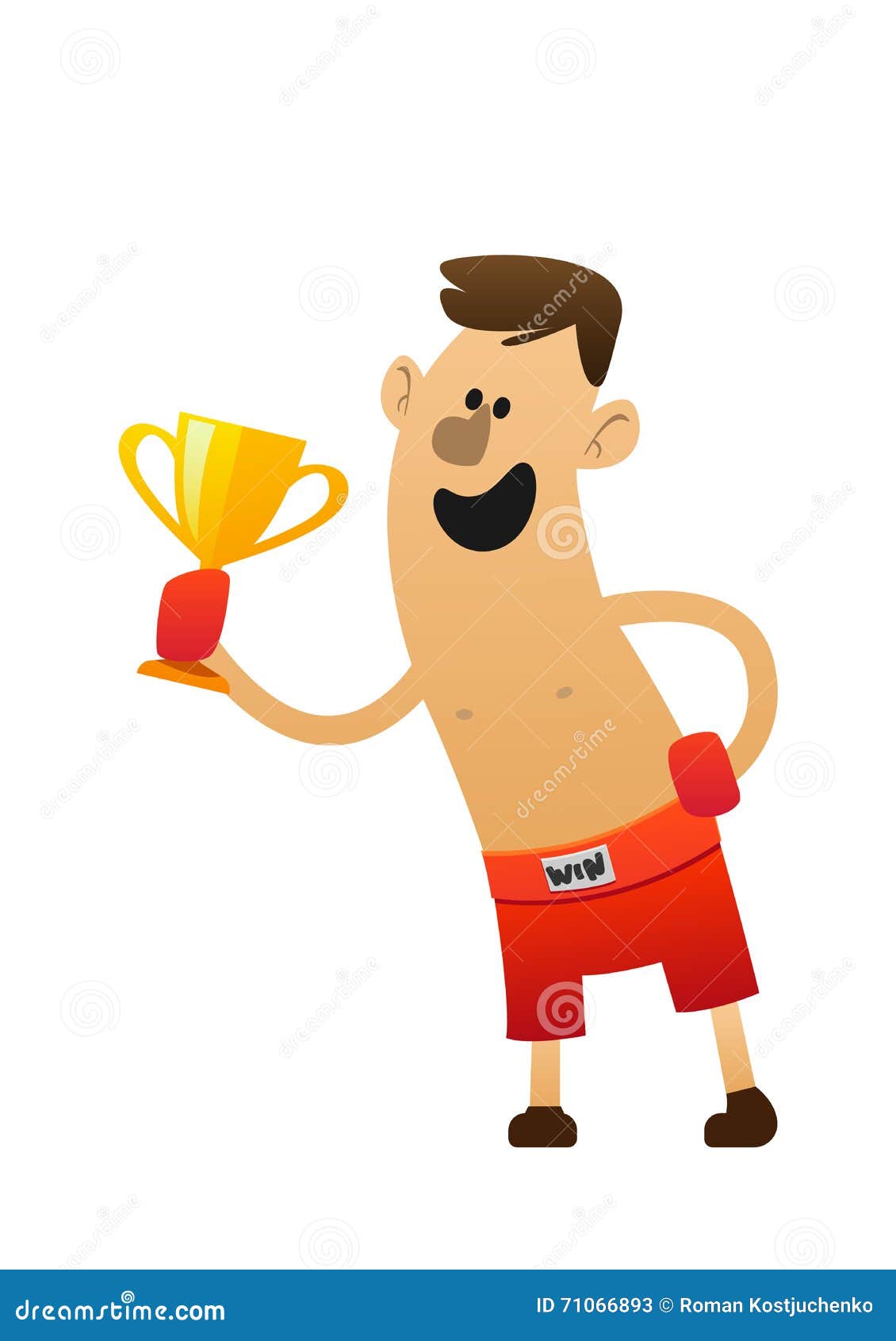 Cartoon Character Cheerful Boxer Fun Stock Vector - Illustration of ...