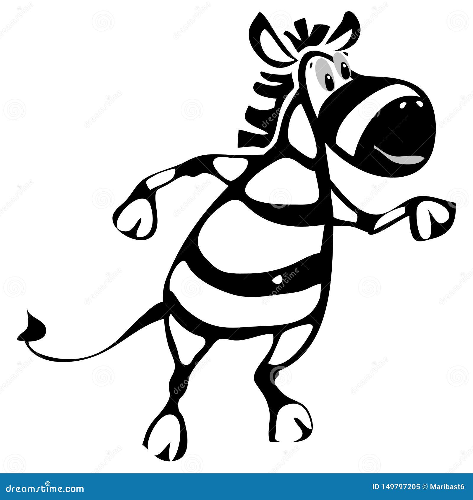 Cartoon Character Cheerful Zebra Dancing Stock Vector - Illustration of ...