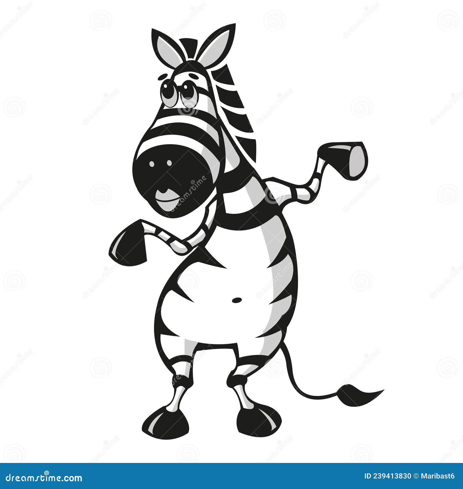 Cartoon Character Cheerful Zebra Dancing Vector Image Stock Vector ...